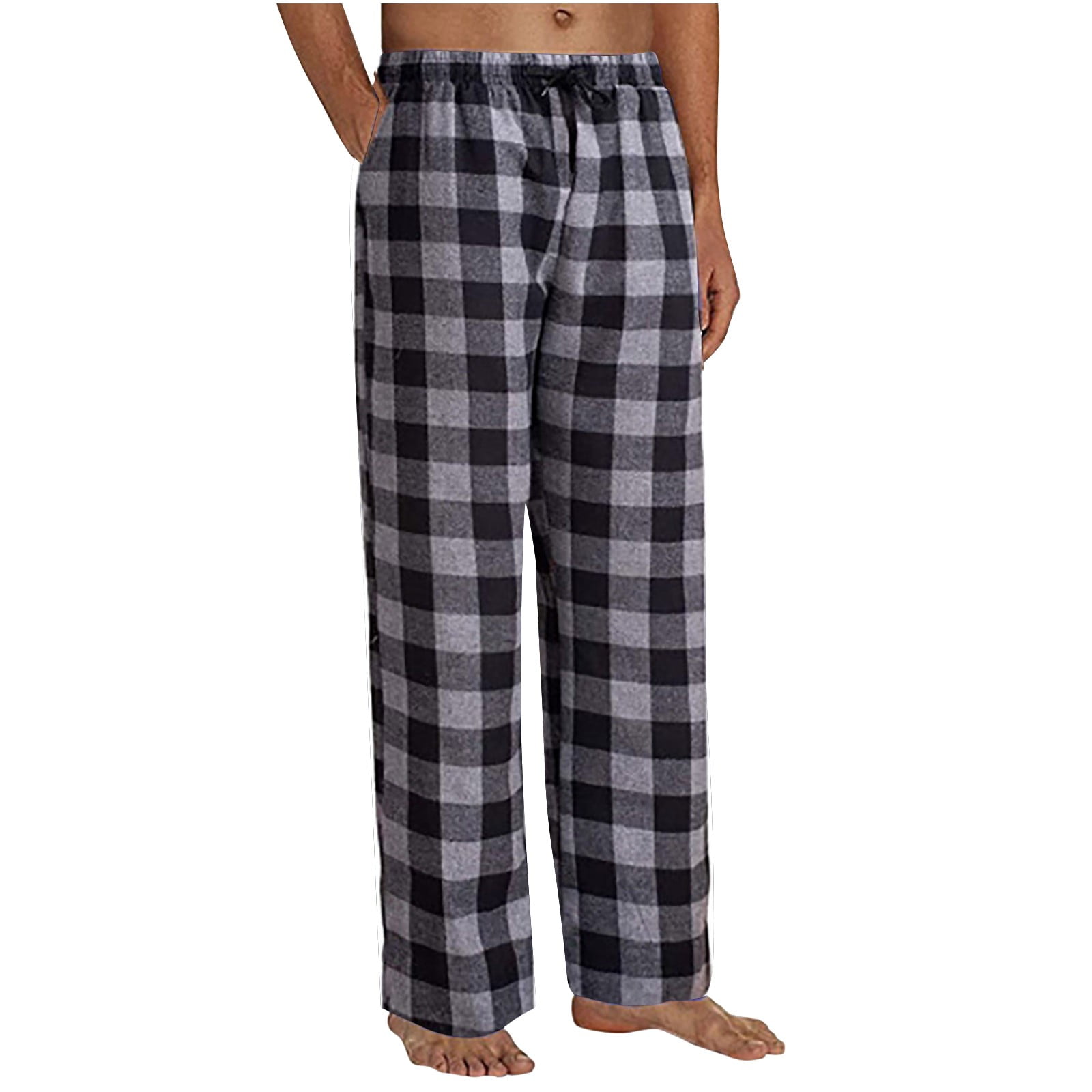 Men's Casual Pants Mens Pajamas Plaid Pajama Pants Sleep Long Pant With ...