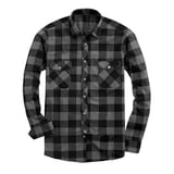 Men's Casual Plaid Flannel Shirt Long Sleeve Regular Fit Checked Snap ...