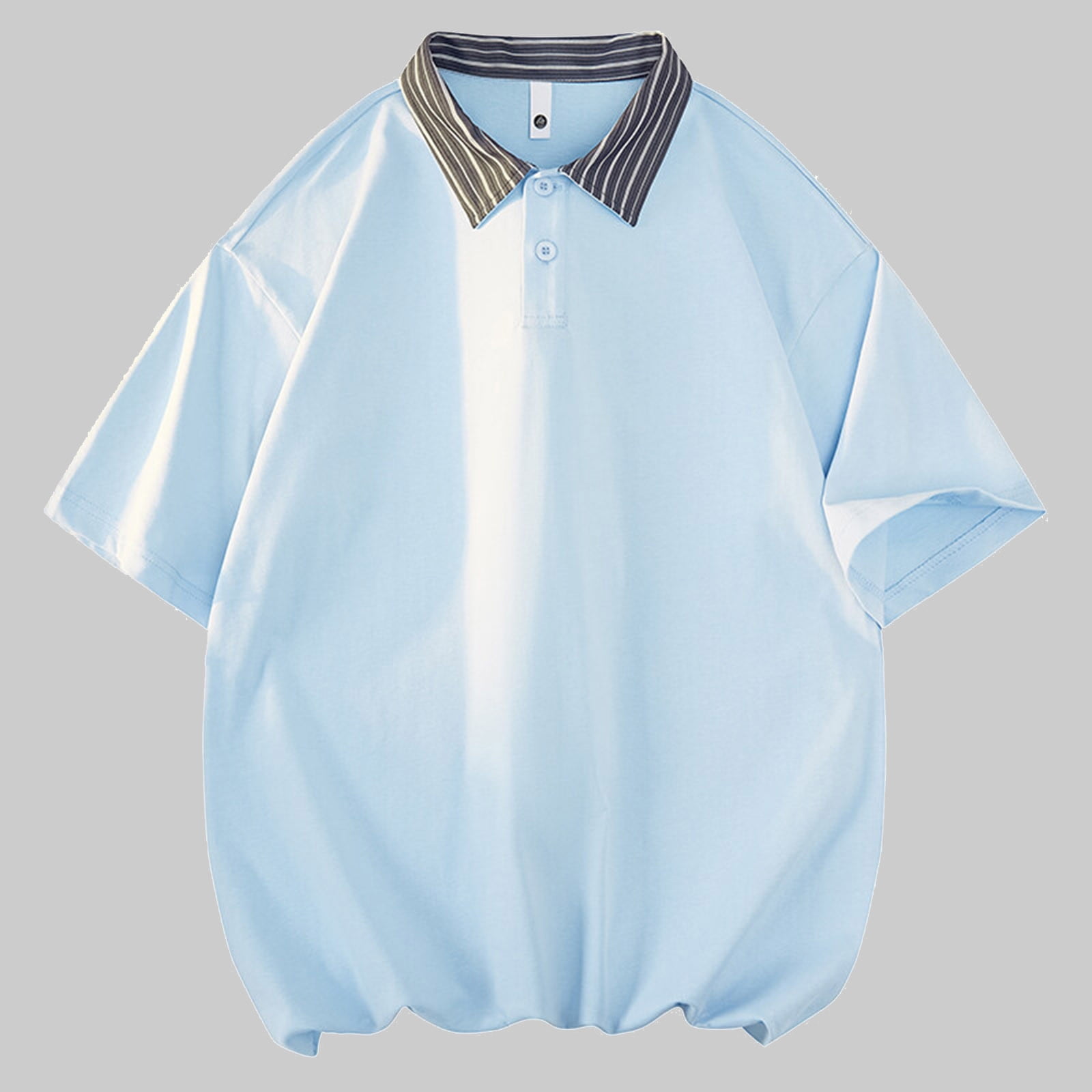 Men's Casual Shirt, Short Sleeve Lapel Loose Fit T-Shirt, Soft Stretch ...