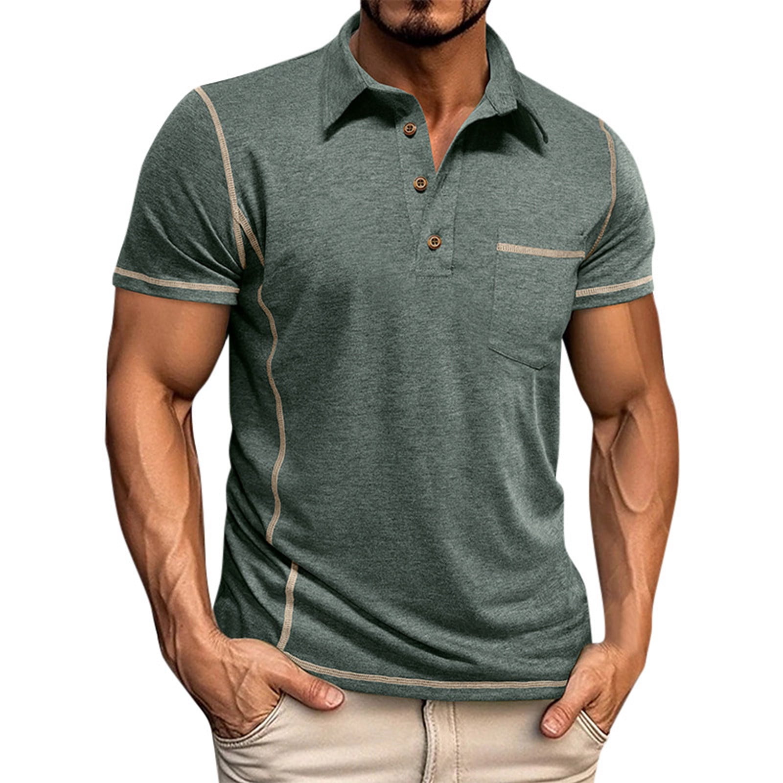 Men's Casual Short Sleeve T-Shirt Comfortable Breathable Blend Stylish ...