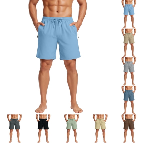 Men's Casual Shorts Quick Dry Lightweight Elastic Waist Drawstring ...