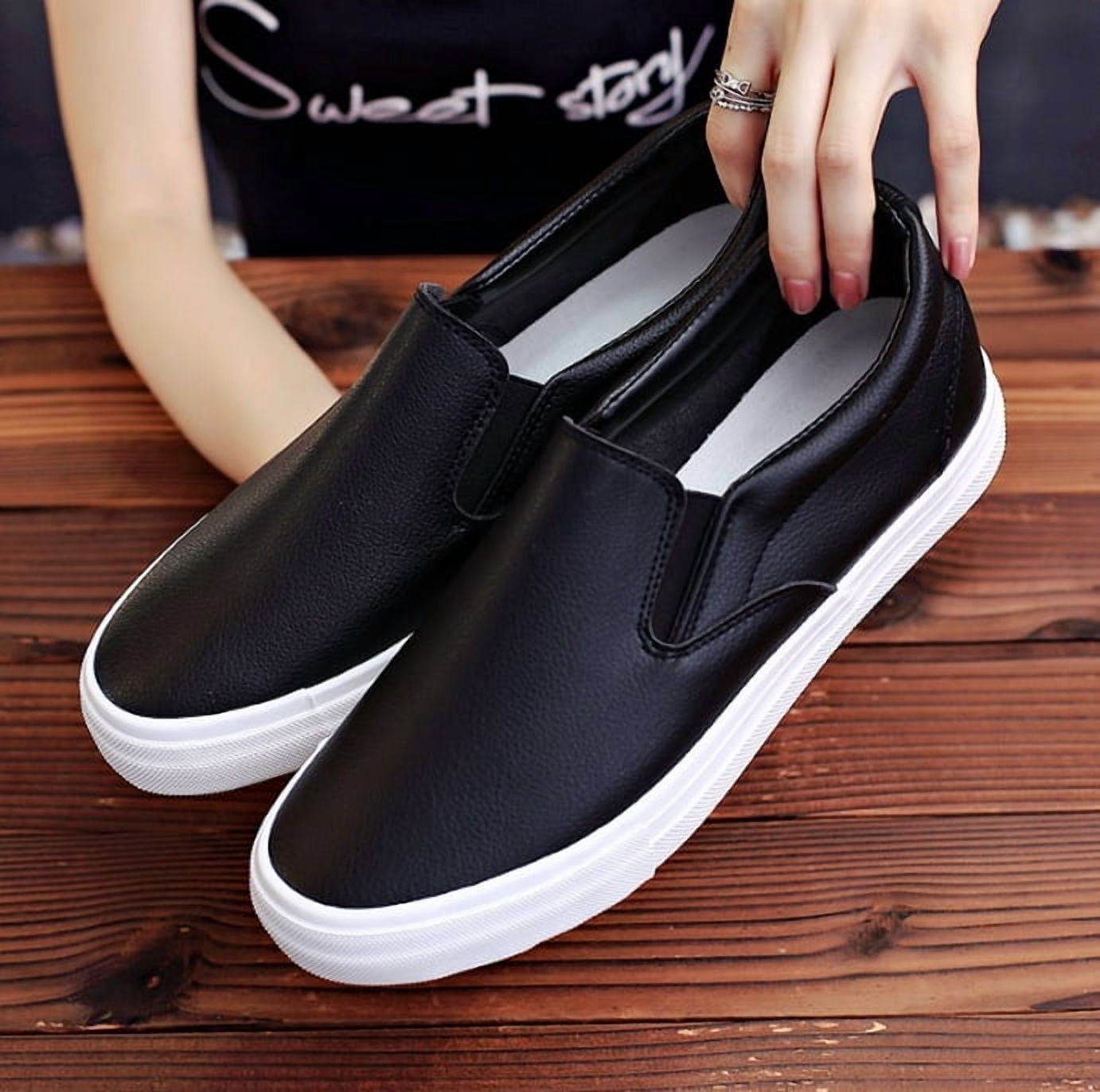 Men's Casual Slip - on Shoes with Round Toe - Breathable, Comfortable ...