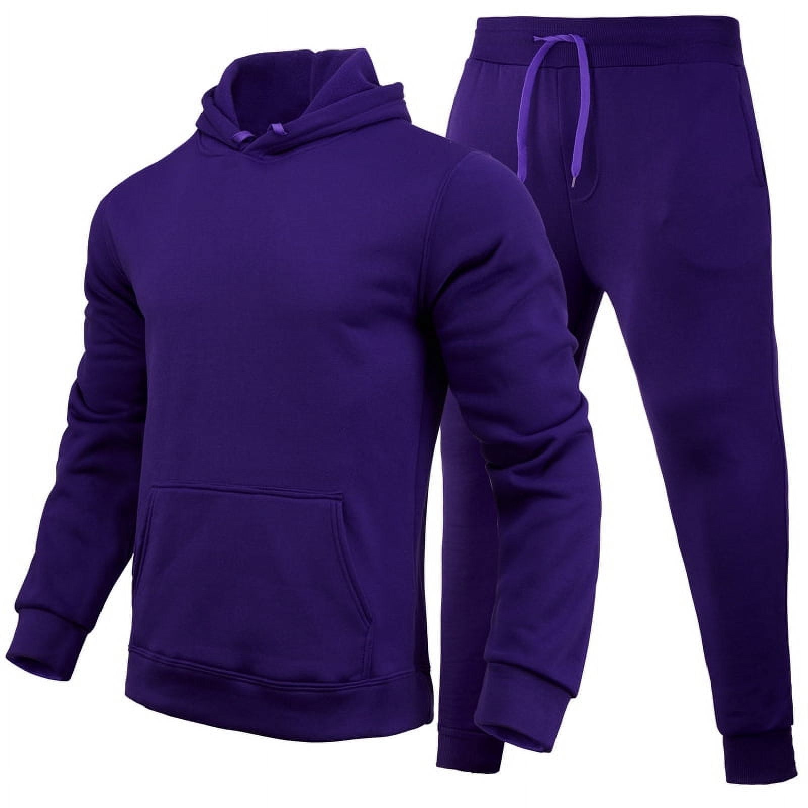 Men’s Casual Solid Colour Tracksuit Jogging Sweat Suits 2 Piece Casual ...