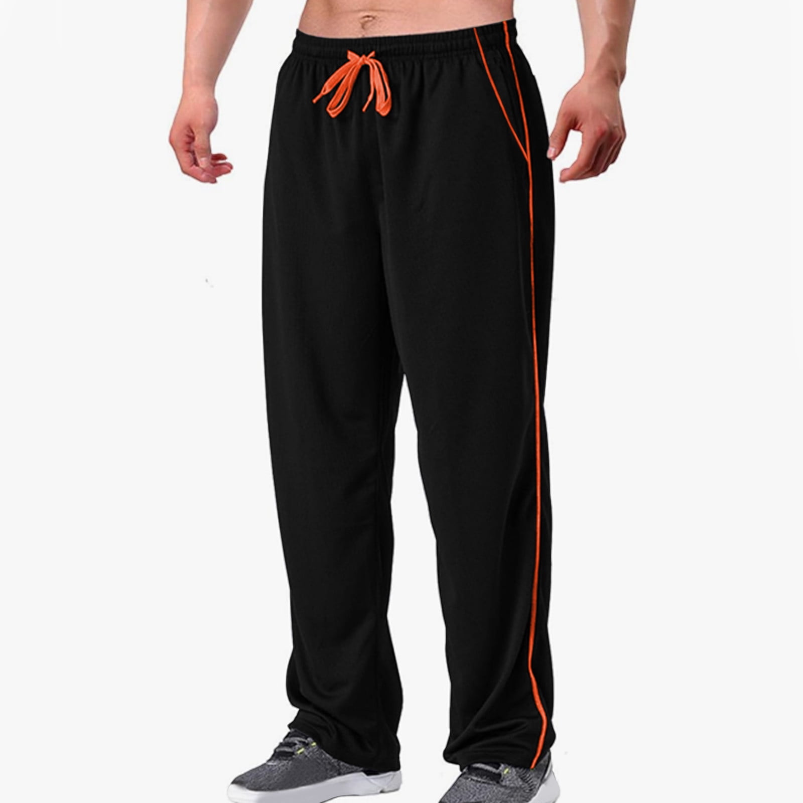 Men's Casual Straight Leg Fitness Pants Lightweight Polyester ...