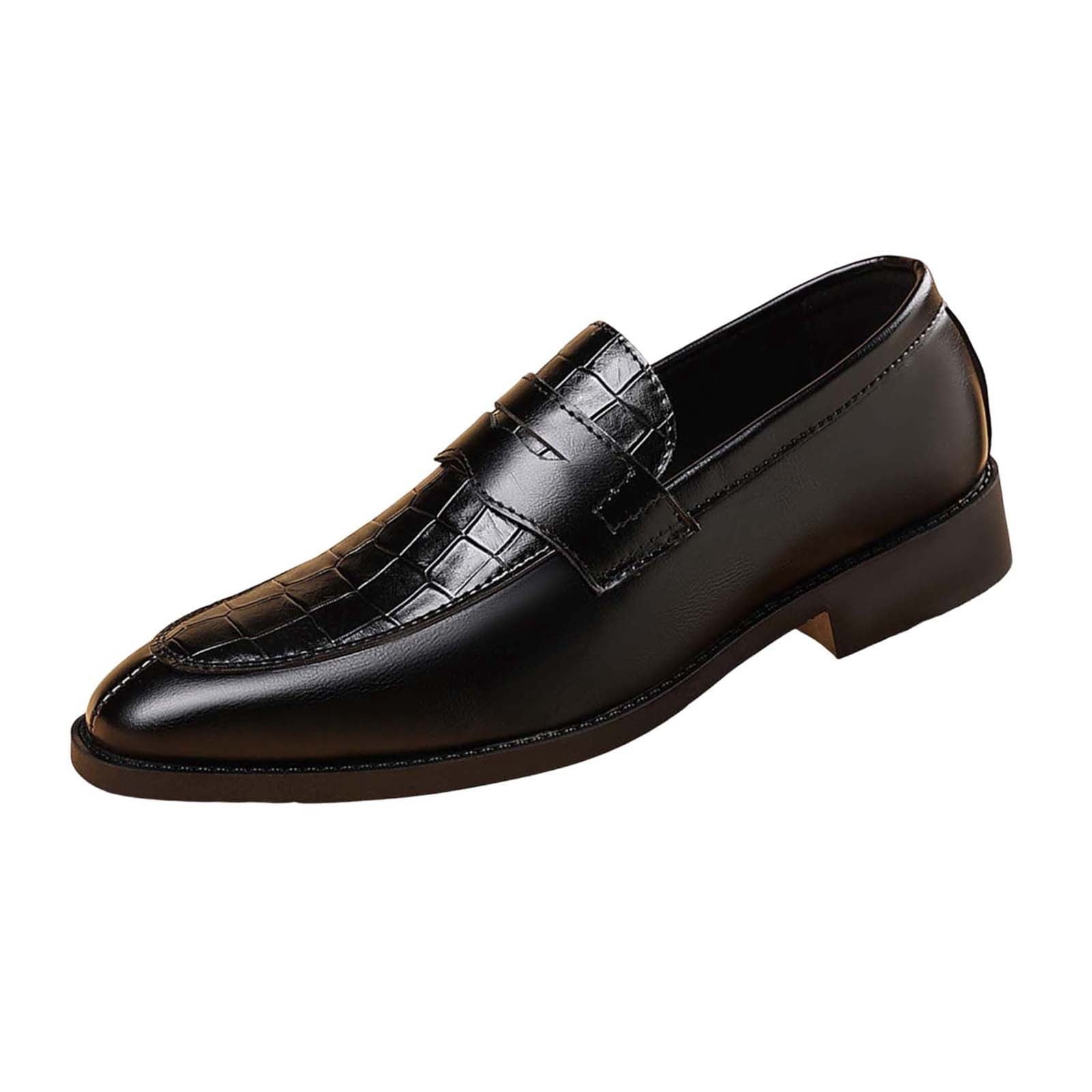 Men's Casual Summer Leather Shoes, Solid Color Business Formal Soft ...