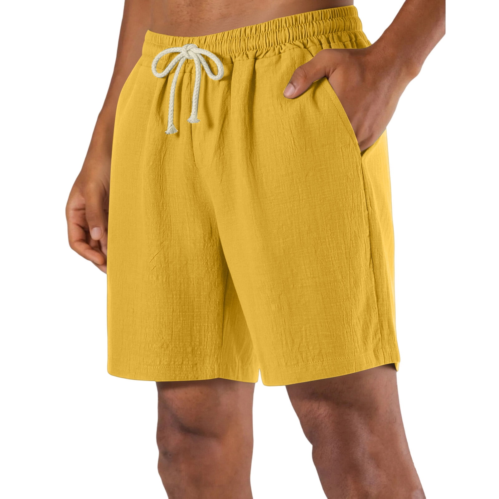 Men's Casual Summer Shorts with Elastic Drawstring Waist Beach Shorts ...