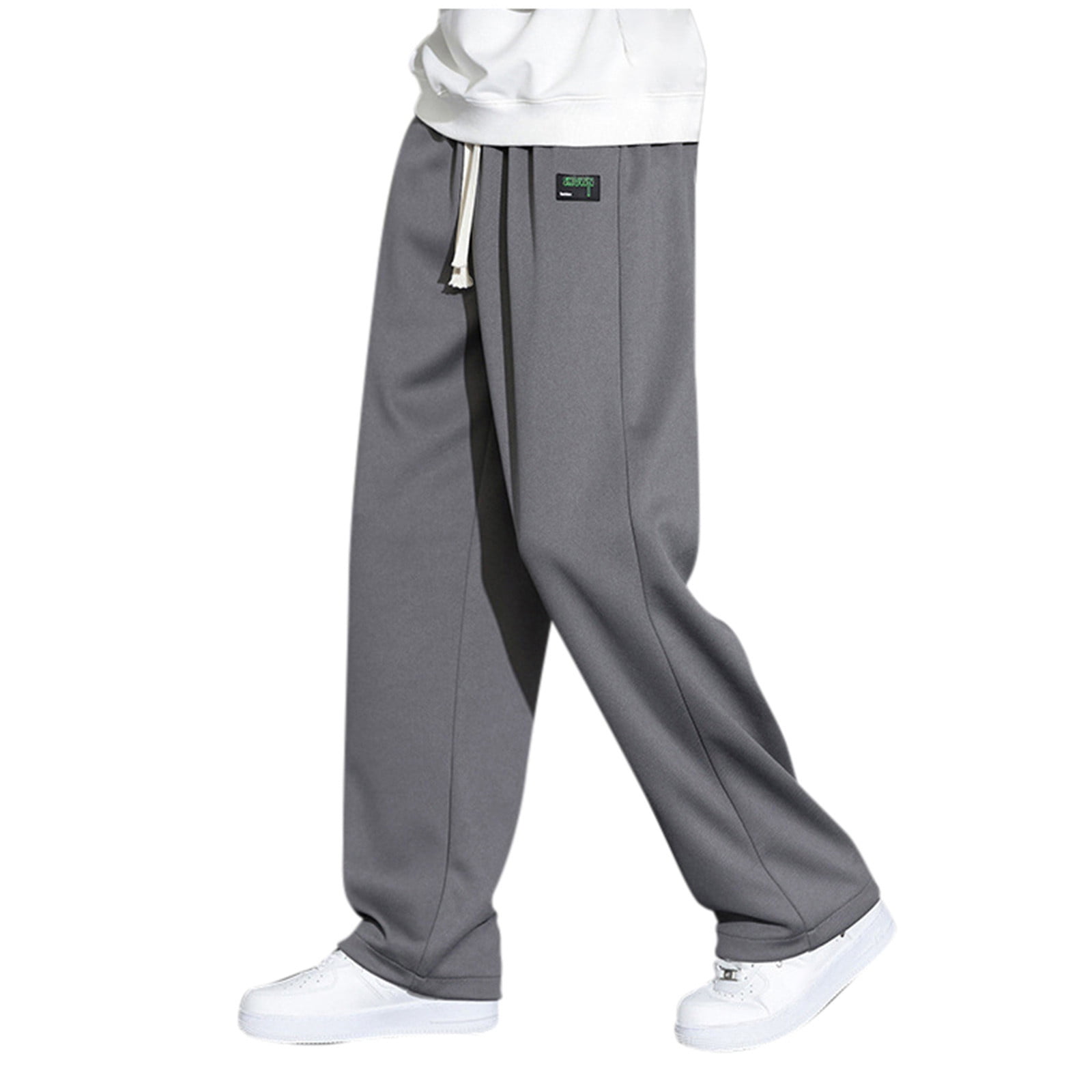Men's Casual Sweatpants Comfortable Loose Fit Straight Leg Wide Design ...