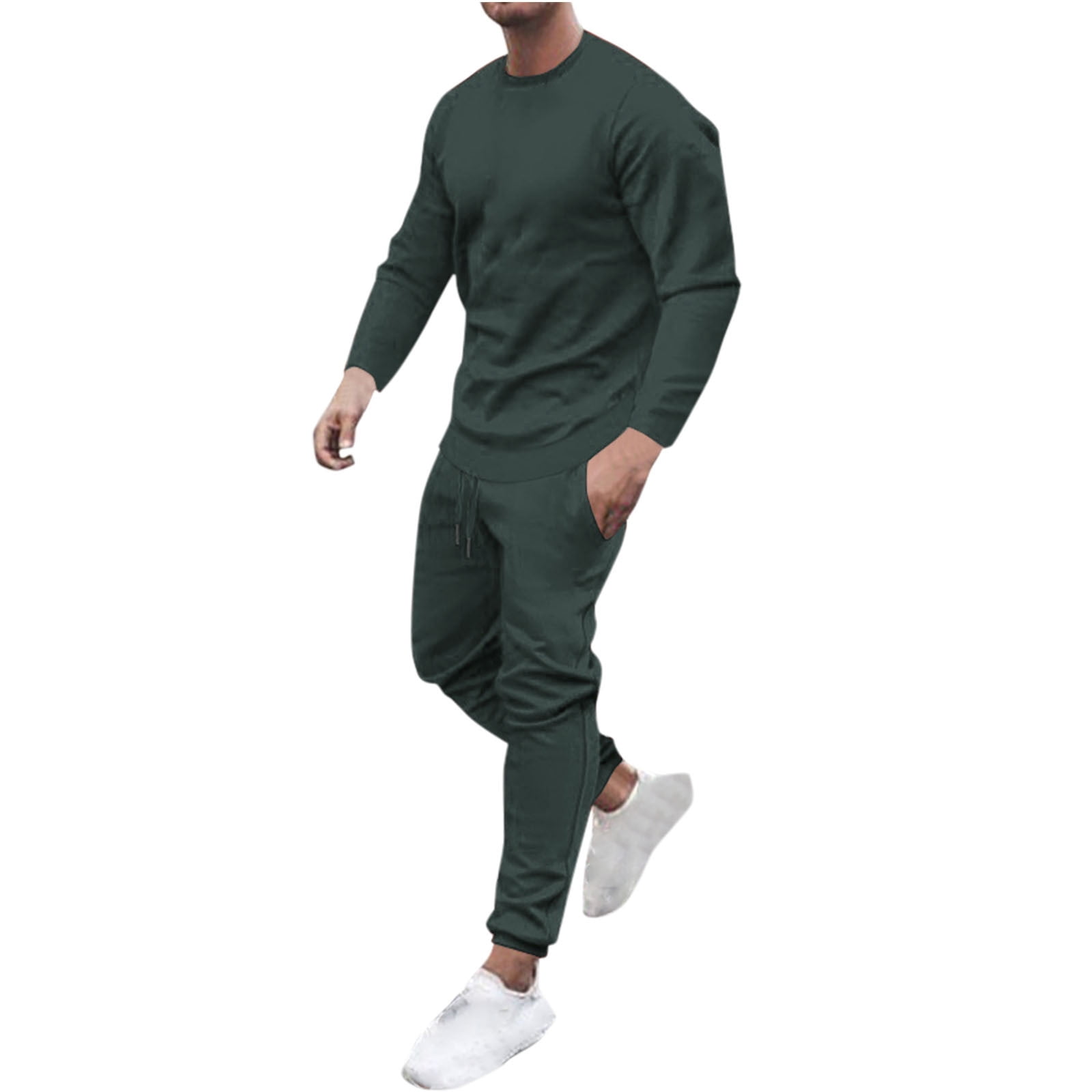 Men's Casual Tracksuit Athletic Sweatsuits Long Sleeve 2 Piece Outfit ...