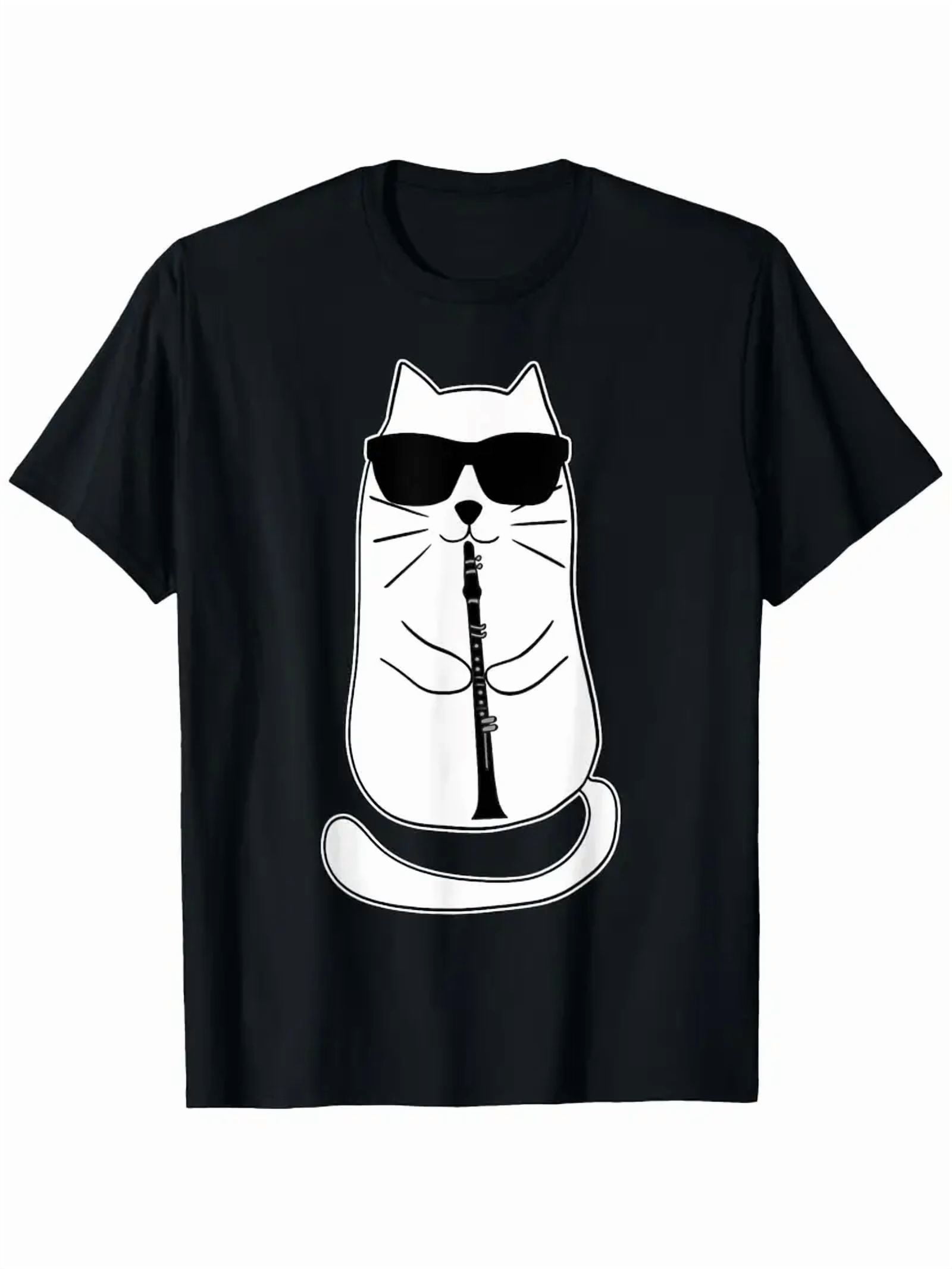 Men's Cat Dad T-Shirt - Funny "Cat Life Chose Me" Slogan & White Cat ...