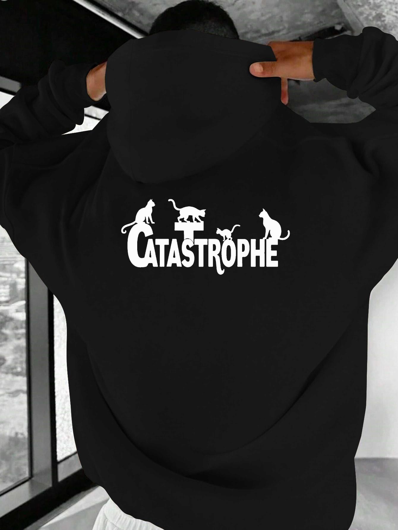 Men's Catastrophe Cat Hoodie - Heavyweight Oversized Greek Letter ...