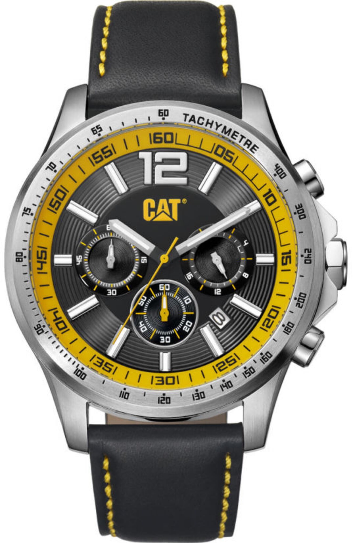 Men's Caterpillar CAT Boston Chronograph Leather Watch AD14334137 ...