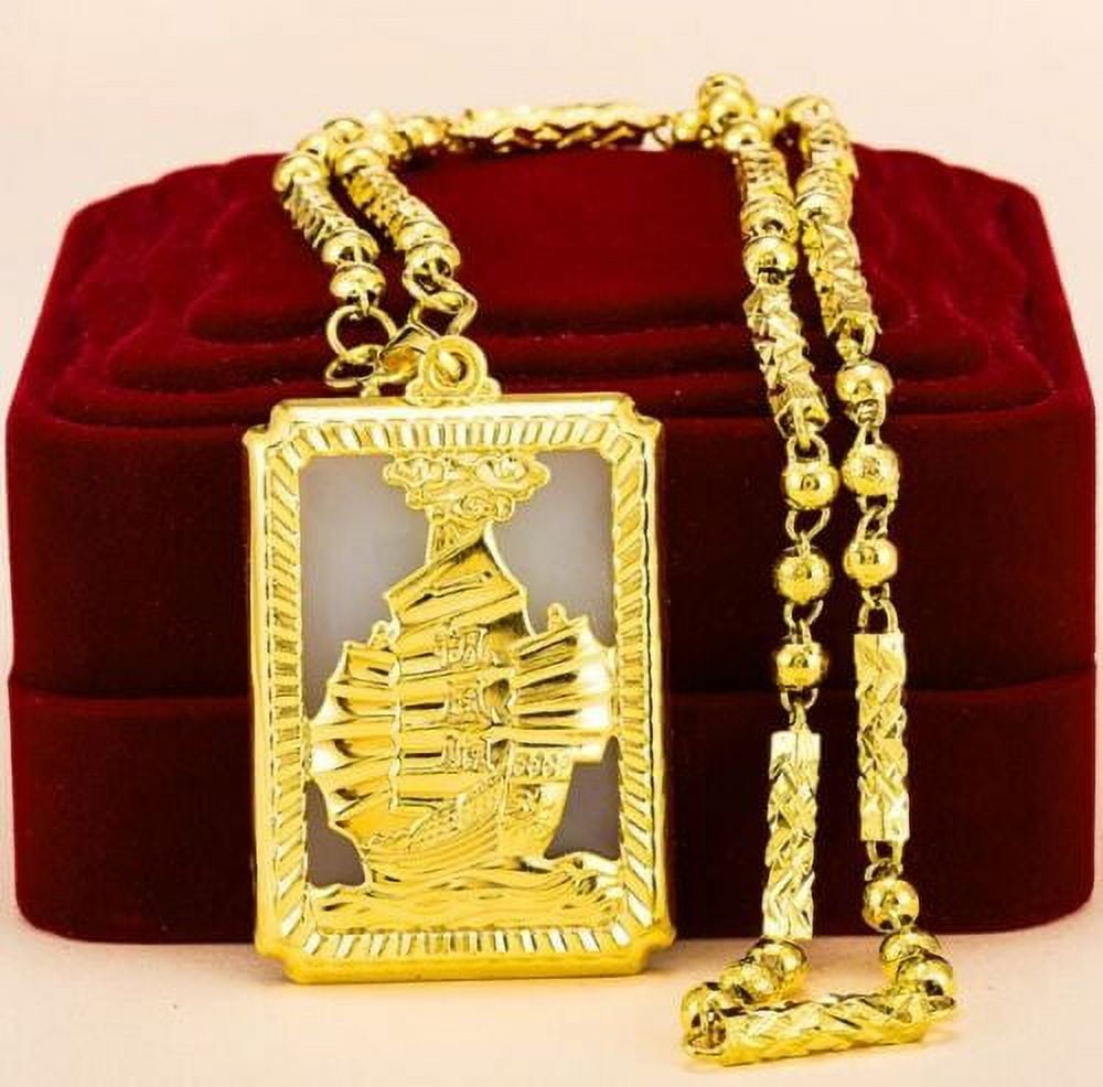 Men's Chain 22K 23K 24K Thai Baht Gold Filled Yellow GP Necklace ...
