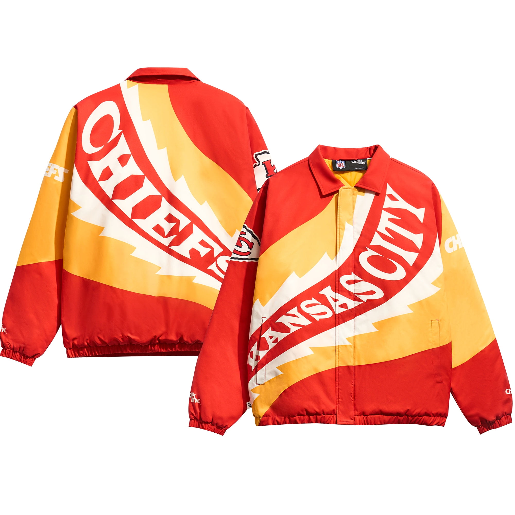 Men's Chalk Line Red/Gold Kansas City Chiefs Saw Blade Quilted Puffer ...