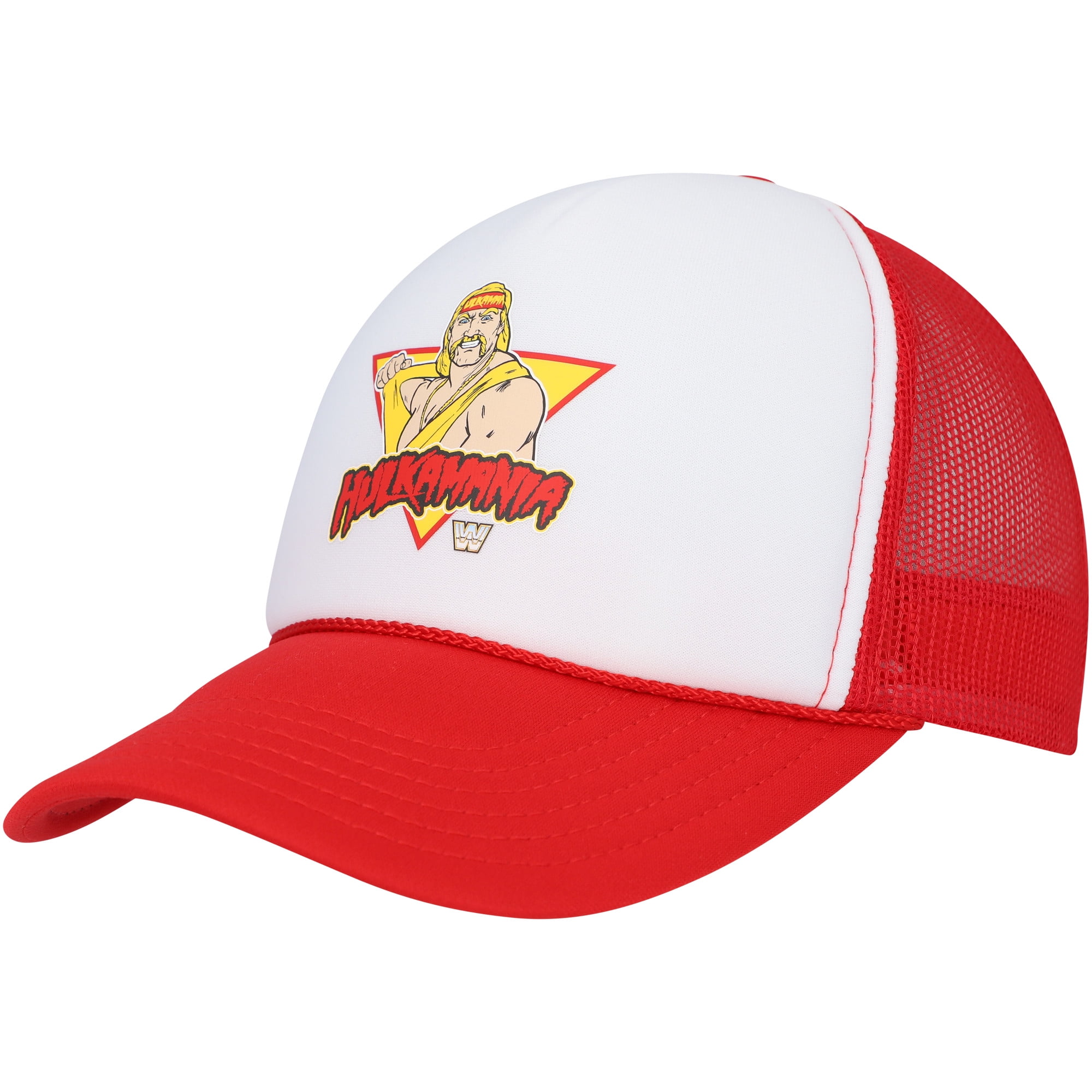 Men's Chalk Line Red/White Hulk Hogan Illustrated Trucker Adjustable ...