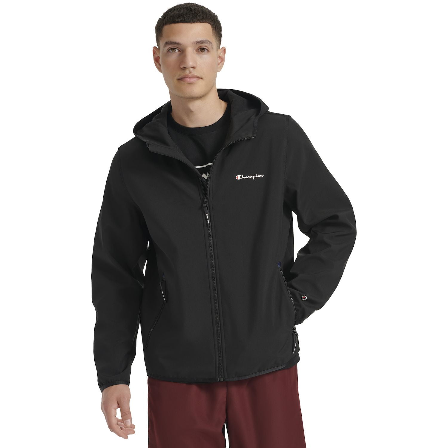 Men's Champion® Performance Hooded Soft Shell Jacket Color: Black Size ...