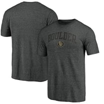 Men's Black Wisconsin Badgers Arched City Tri-Blend T-Shirt - Walmart.com