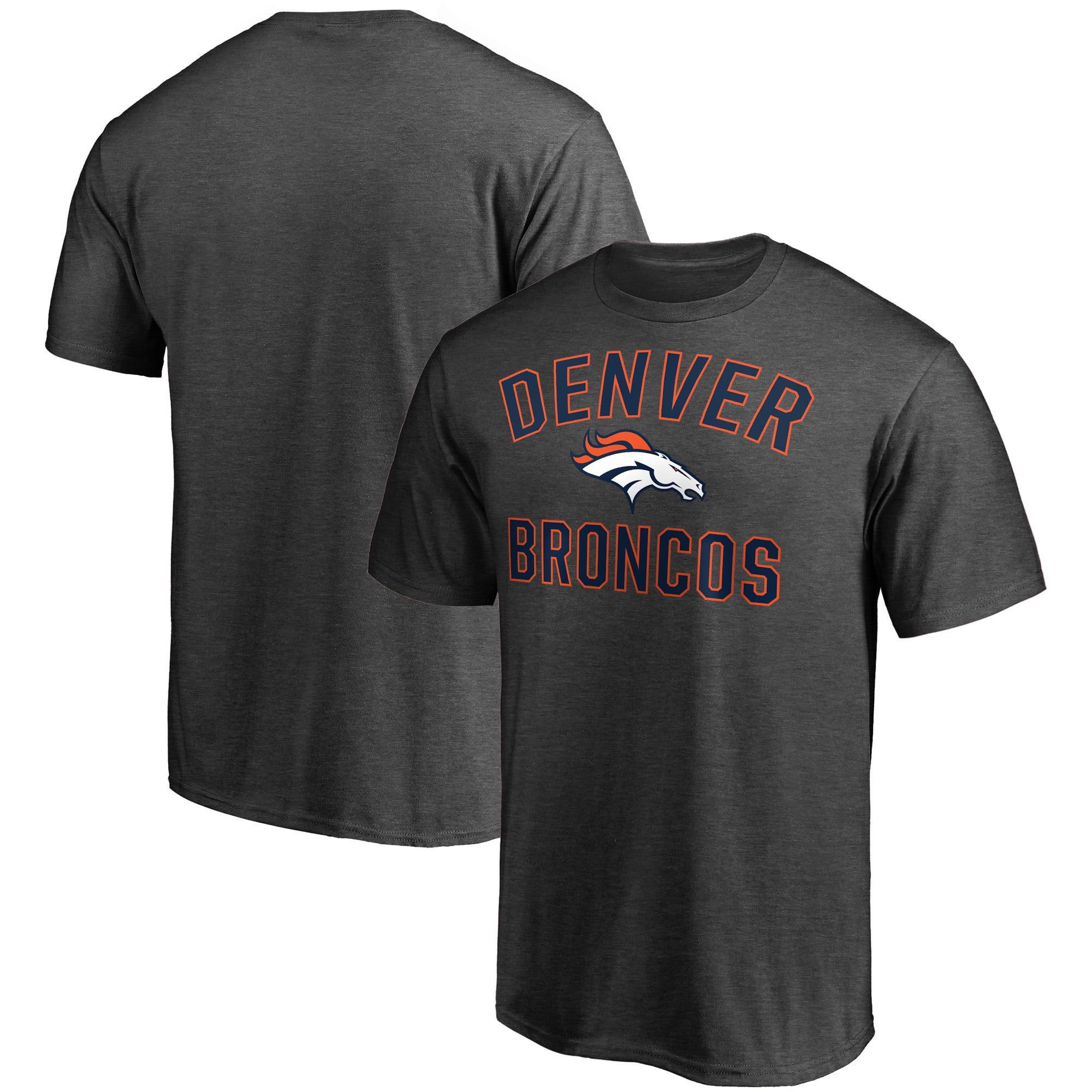 Men's Fanatics Heather Charcoal Denver Broncos Victory Arch T-Shirt ...