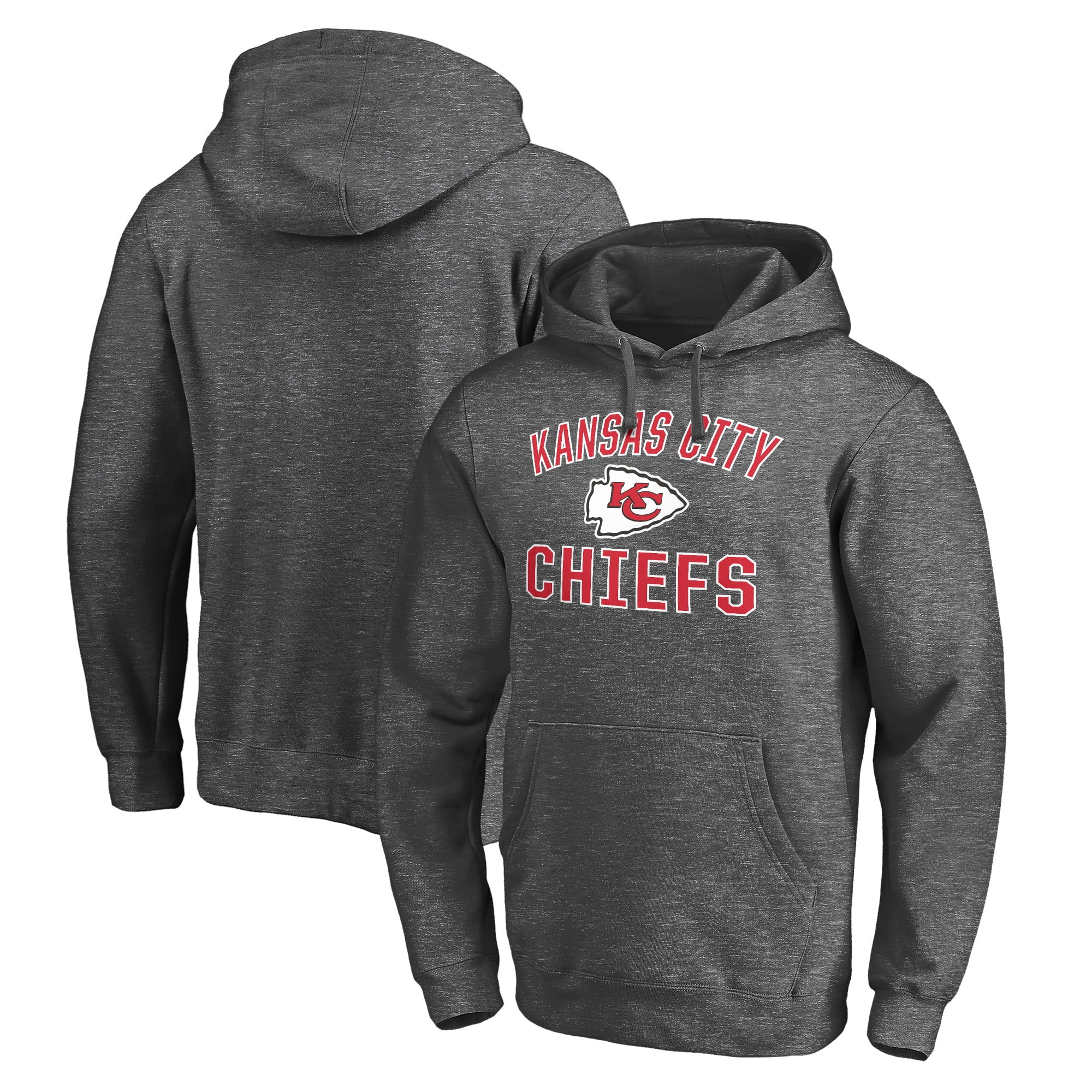 Men's Charcoal Kansas City Chiefs Victory Arch Pullover Hoodie ...