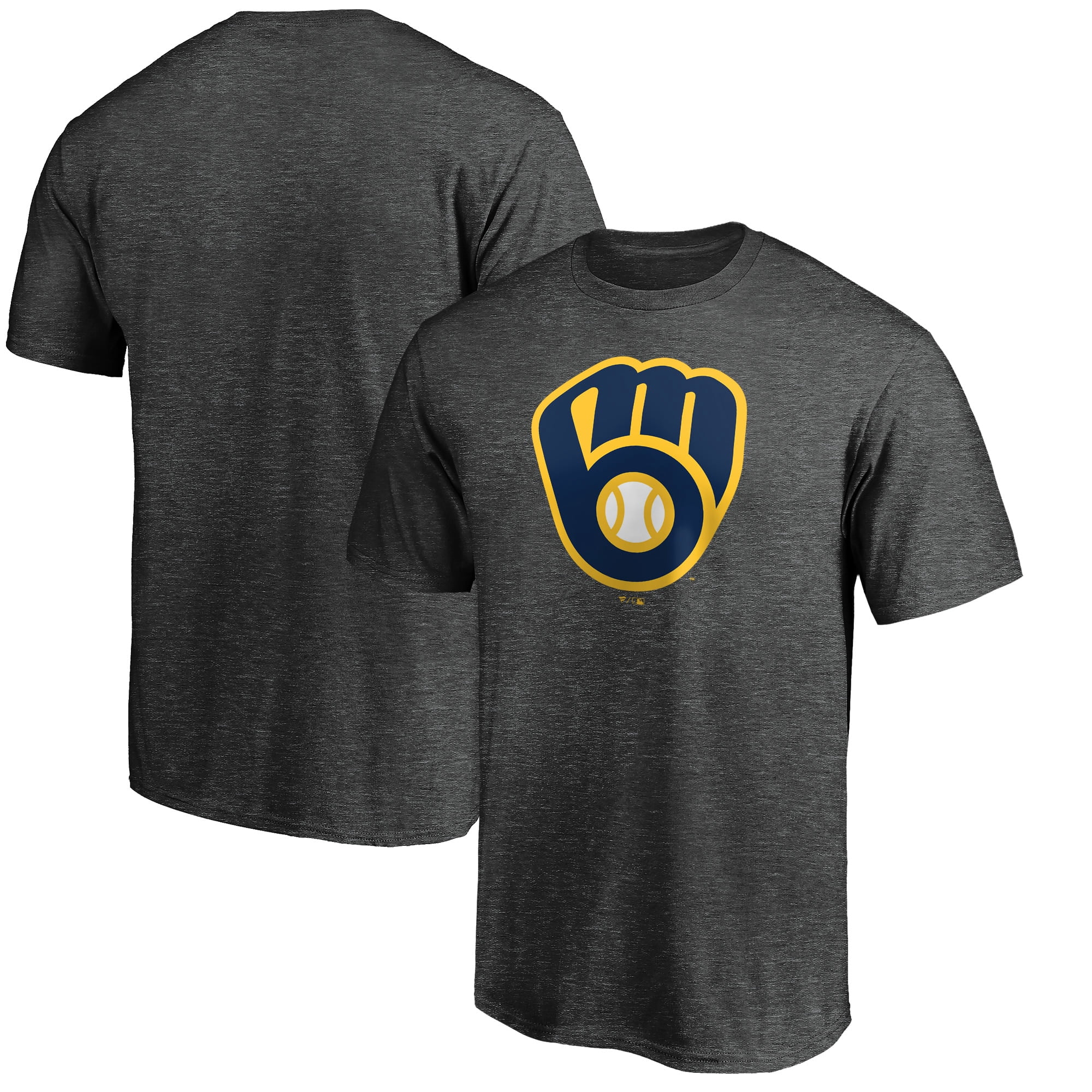 Men's Charcoal Milwaukee Brewers Official Logo T-Shirt - Walmart.com