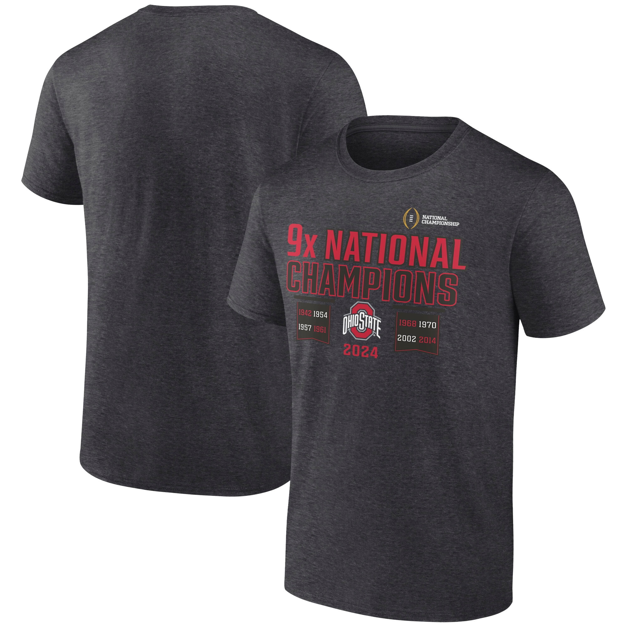 Men's Charcoal Ohio State Buckeyes Nine-Time Football National ...
