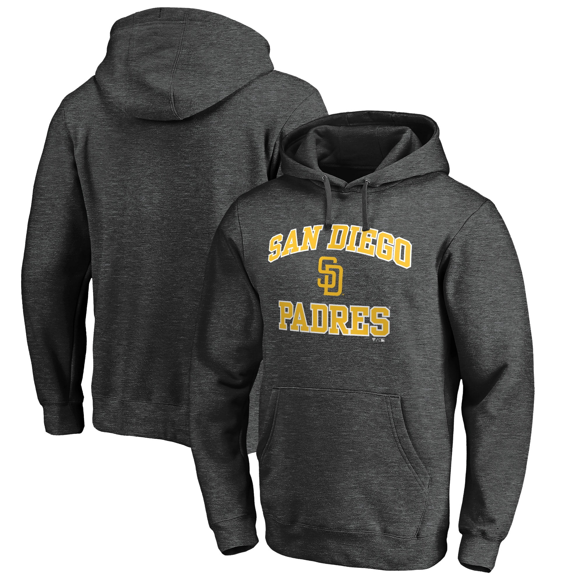 Men's Charcoal San Diego Padres Heart and Soul Pullover Hoodie ...