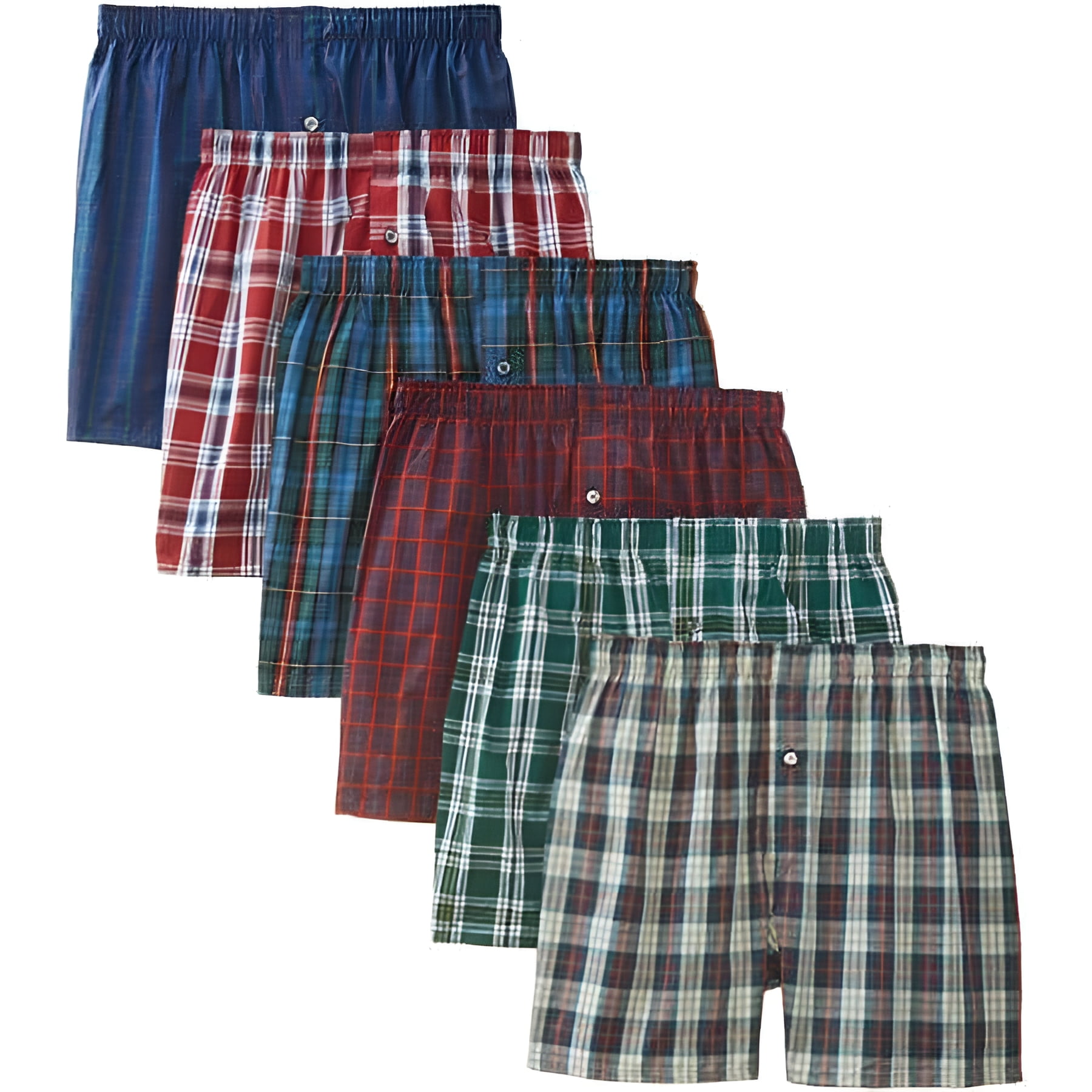 Magg Shop Men's Checker Plaid Boxers, Cotton Blend, 4XL, 3 Pack ...