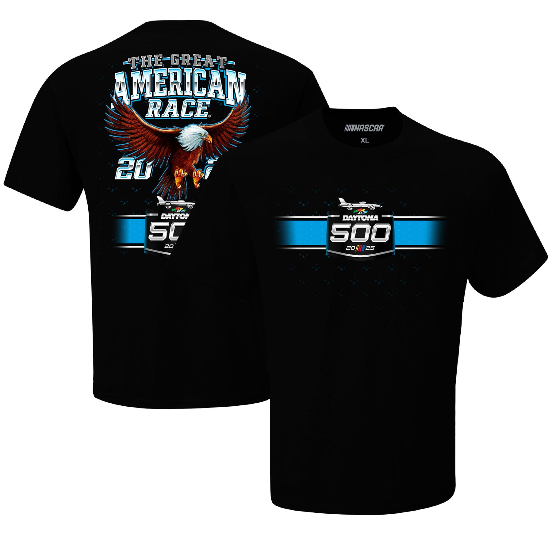 Men's Checkered Flag Sports Black Daytona International Speedway 2025 Daytona 500 Eagle T-Shirt ...