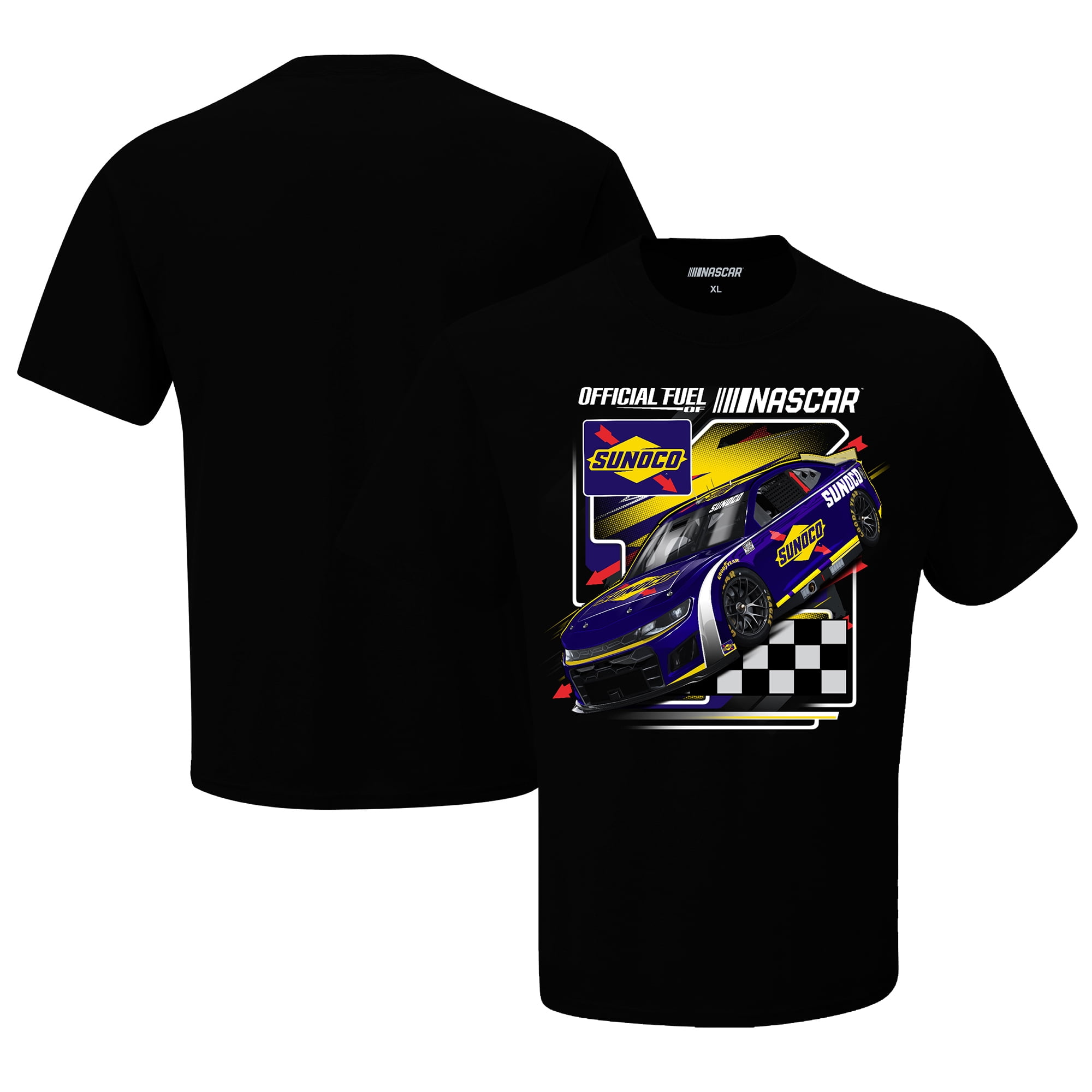 Men's Checkered Flag Sports Black NASCAR Sunoco Car T-Shirt - Walmart.com