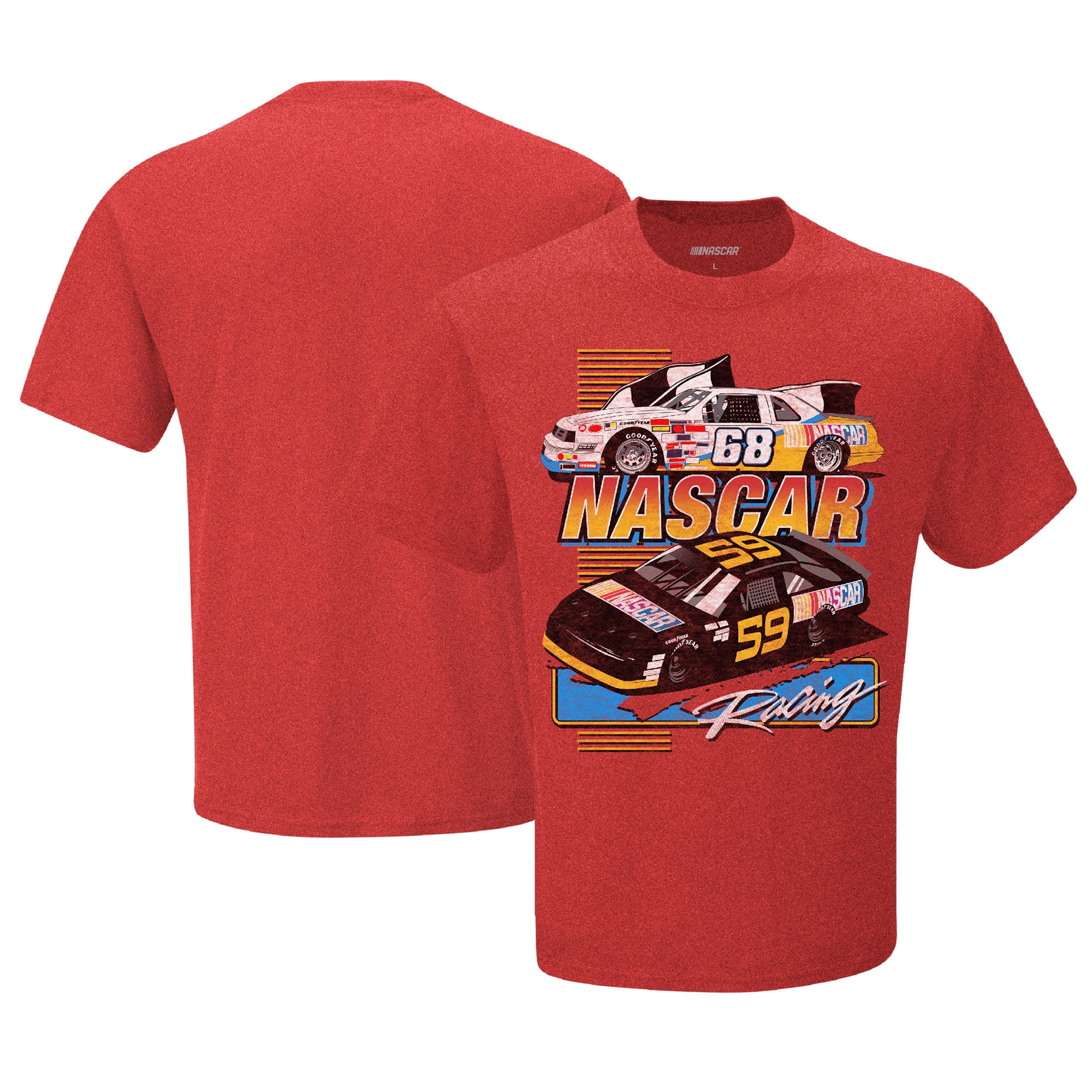 Men's Checkered Flag Sports Heather Red NASCAR Racing T-Shirt - Walmart.com