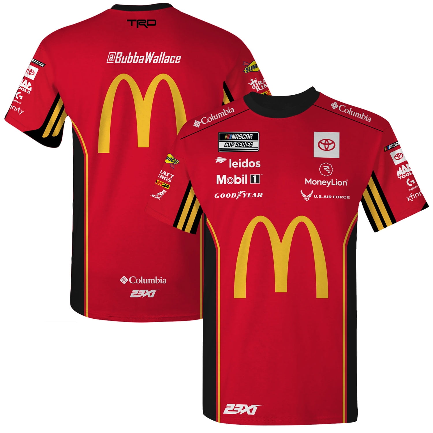 Men's Checkered Flag Sports Red/Black Bubba Wallace McDonald's Uniform ...