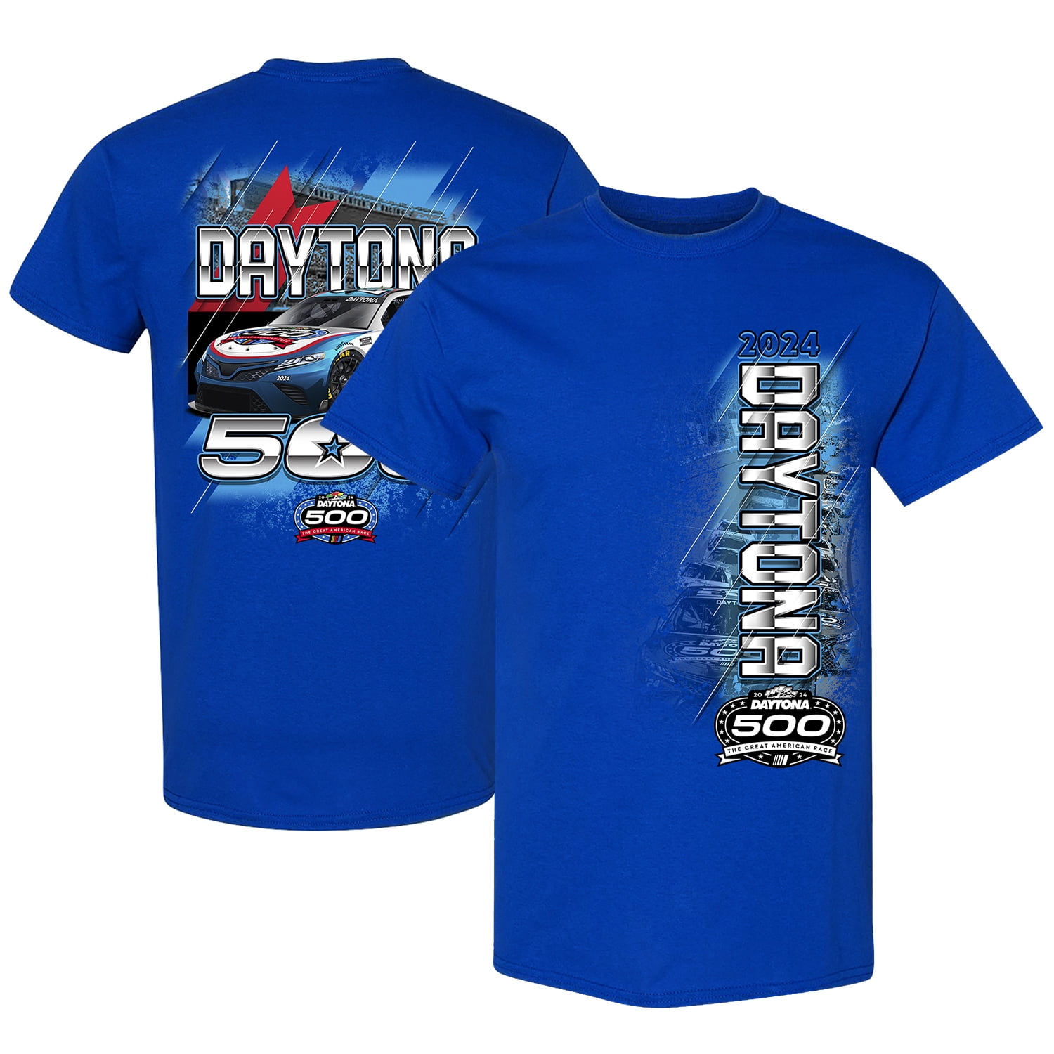 Men's Checkered Flag Sports Royal 2024 Daytona 500 Graphic T-Shirt ...