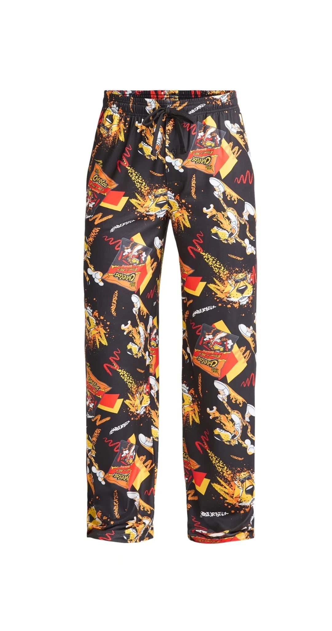 Men's Cheetos Chester Cheetah Black Pajama Sleep Pants - 2XL - Walmart.com