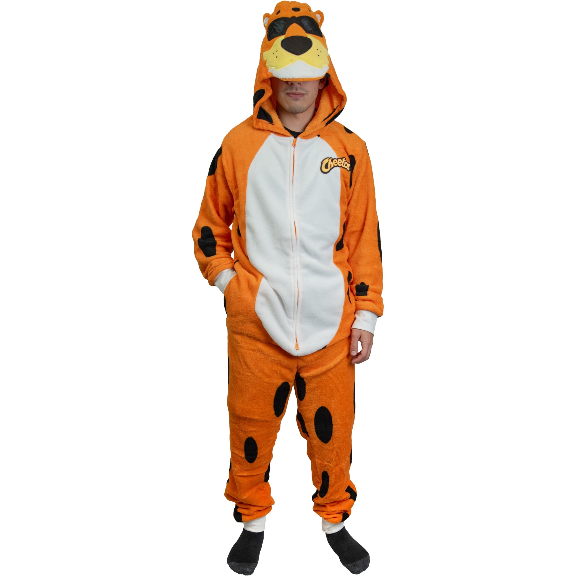 Cheetos Men's Chester Cheetah Hooded Onesie Union Suit - Adult Plush ...