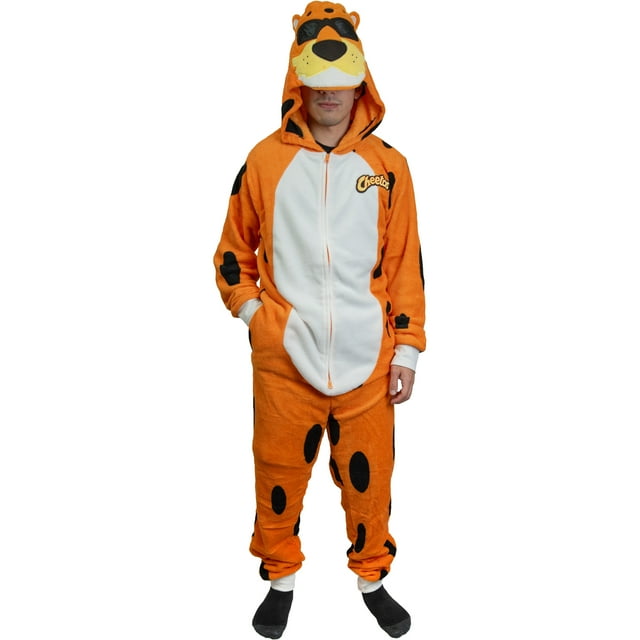Cheetos Men's Chester Cheetah Hooded Onesie Union Suit - Adult Plush ...