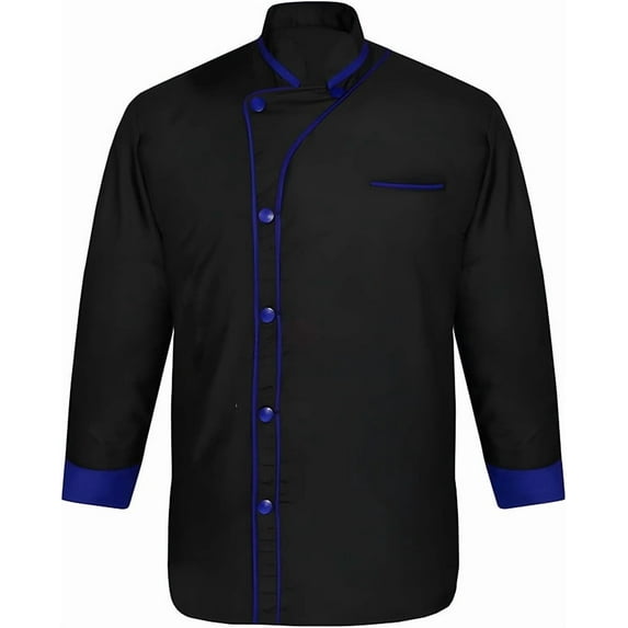 Men’s Chef Coat Uniform Jacket Poly Cotton 3/4 Sleeve Professional ...