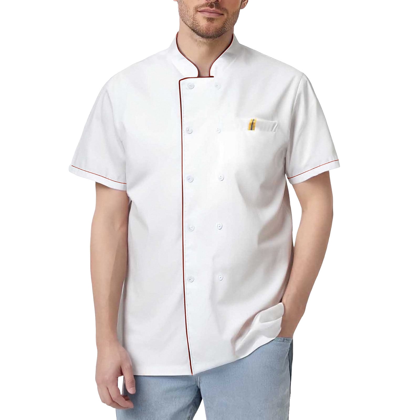 Men's Chef Coat Uniform Unisex Chef Coat for Men Women Classic Double ...