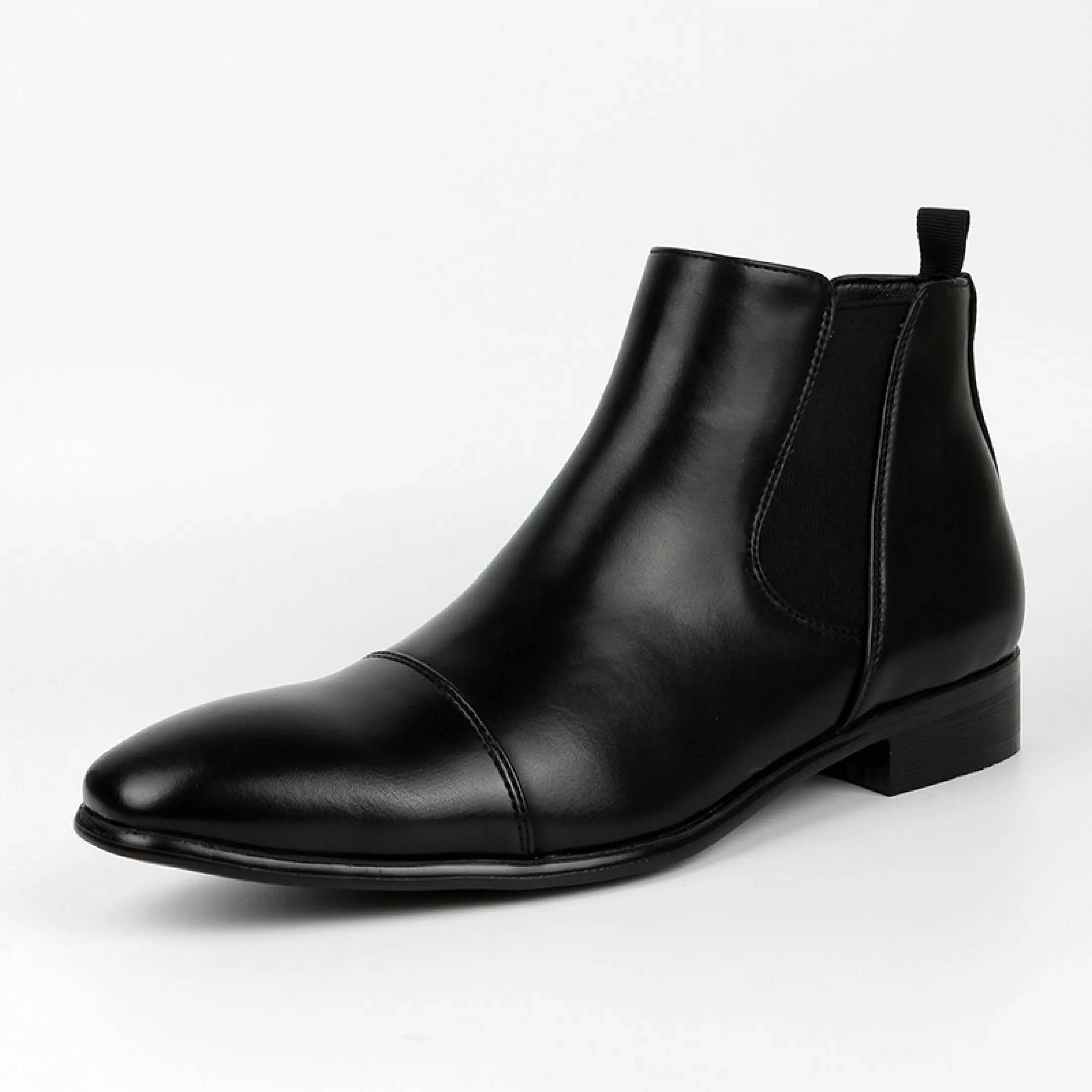 Men's Chelsea Boots Classic Business Leather Shoes Casual Dress Ankle ...