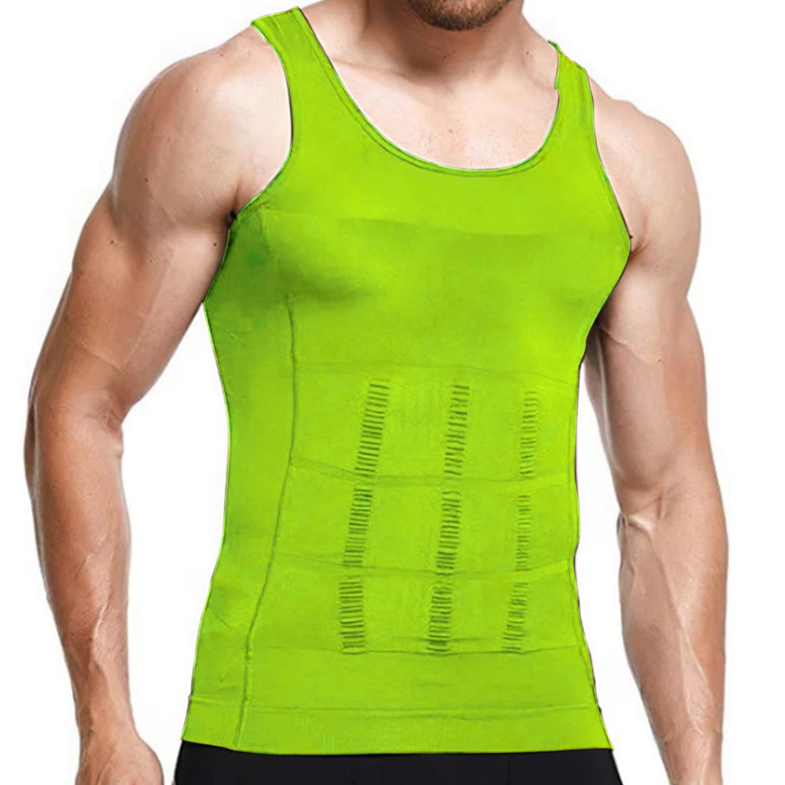 Men's Chest Back Lifting Shapewear Top - , Nylon Spandex, Round Neck ...