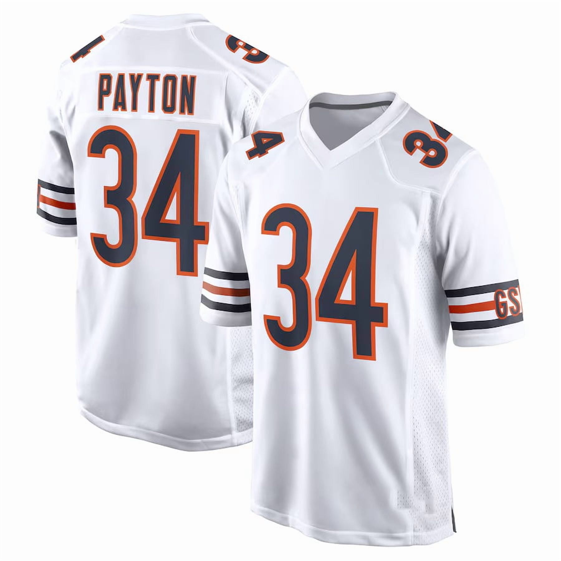 Men's Chicago Payton 34 White Sports Player Game Stitched Name Number T ...