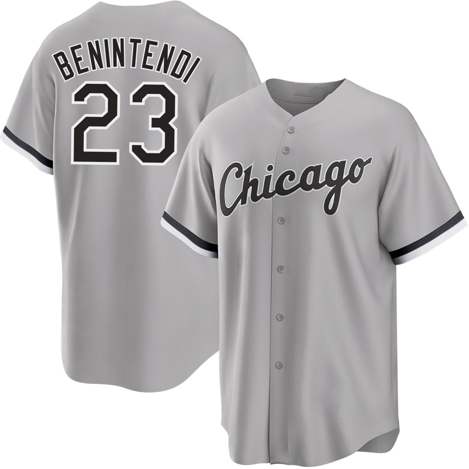Men's Chicago WS Benintendi 23 Gray Stitched Player T-shirts Sports ...