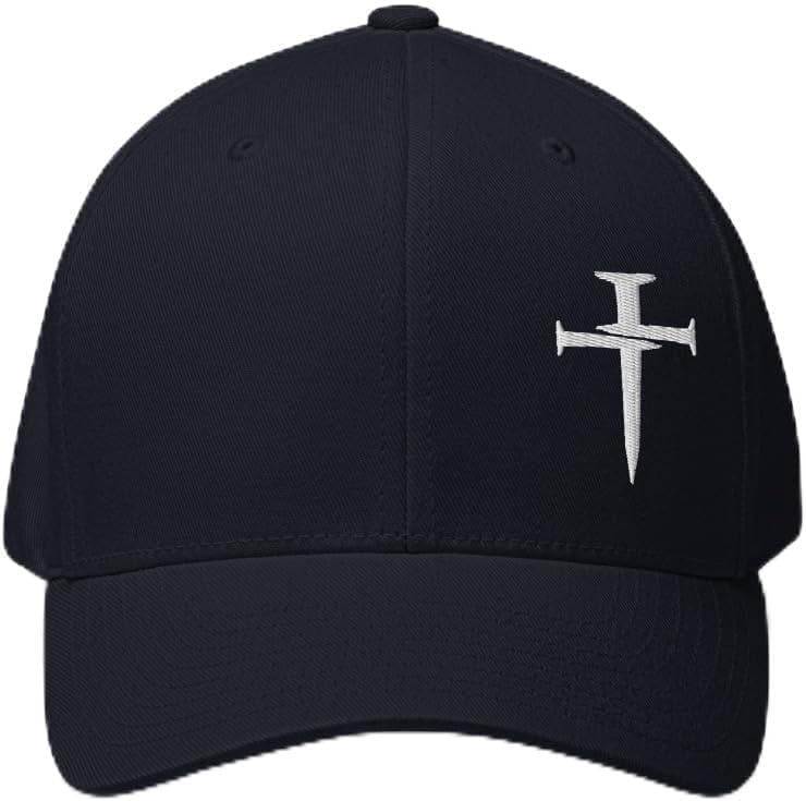 Men's Christian Faith Cross Three Nails Hat - Embroidered Structured ...