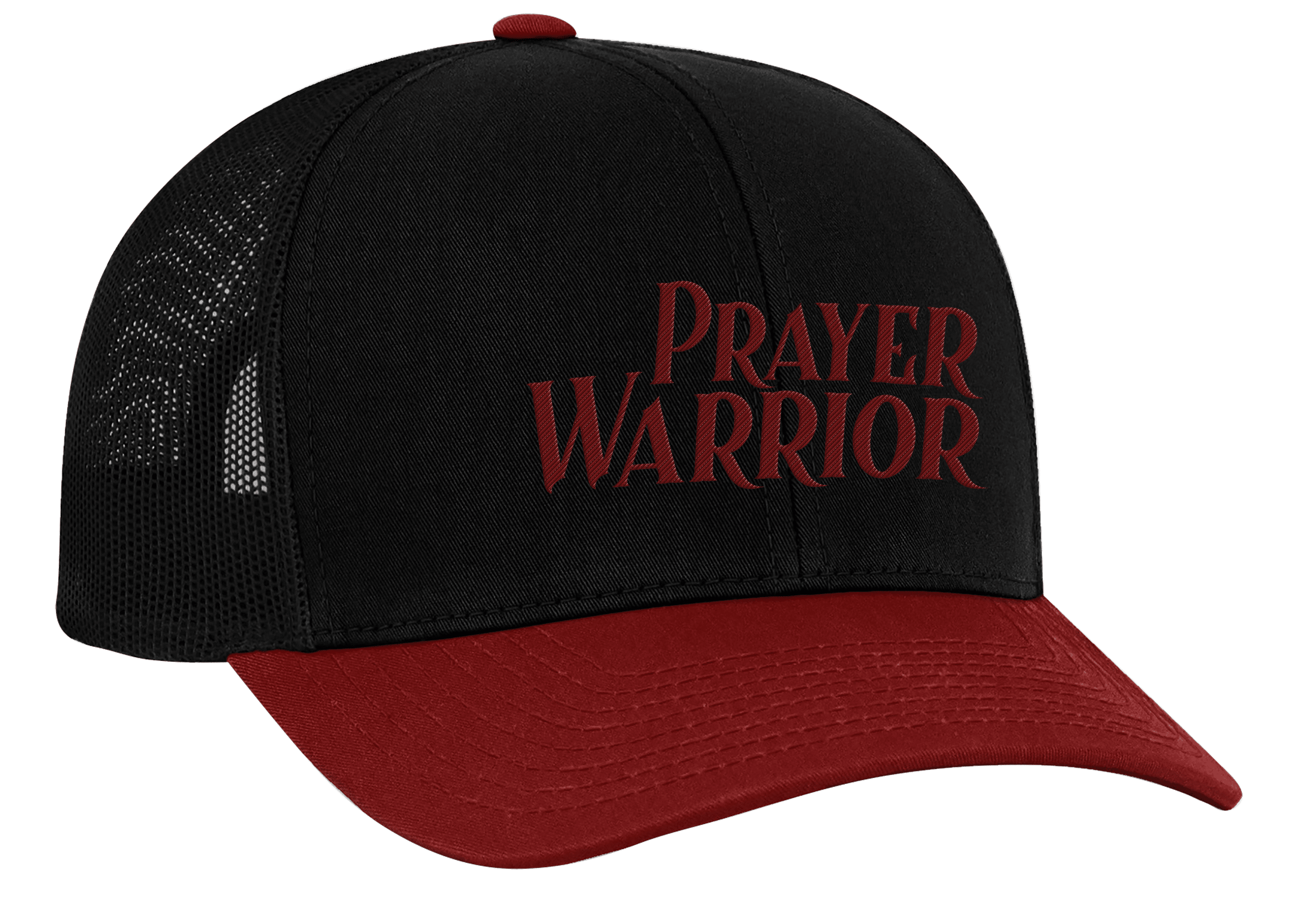 Men's Christian Prayer Warrior Embroidered Mesh Back Trucker Cap, Black ...