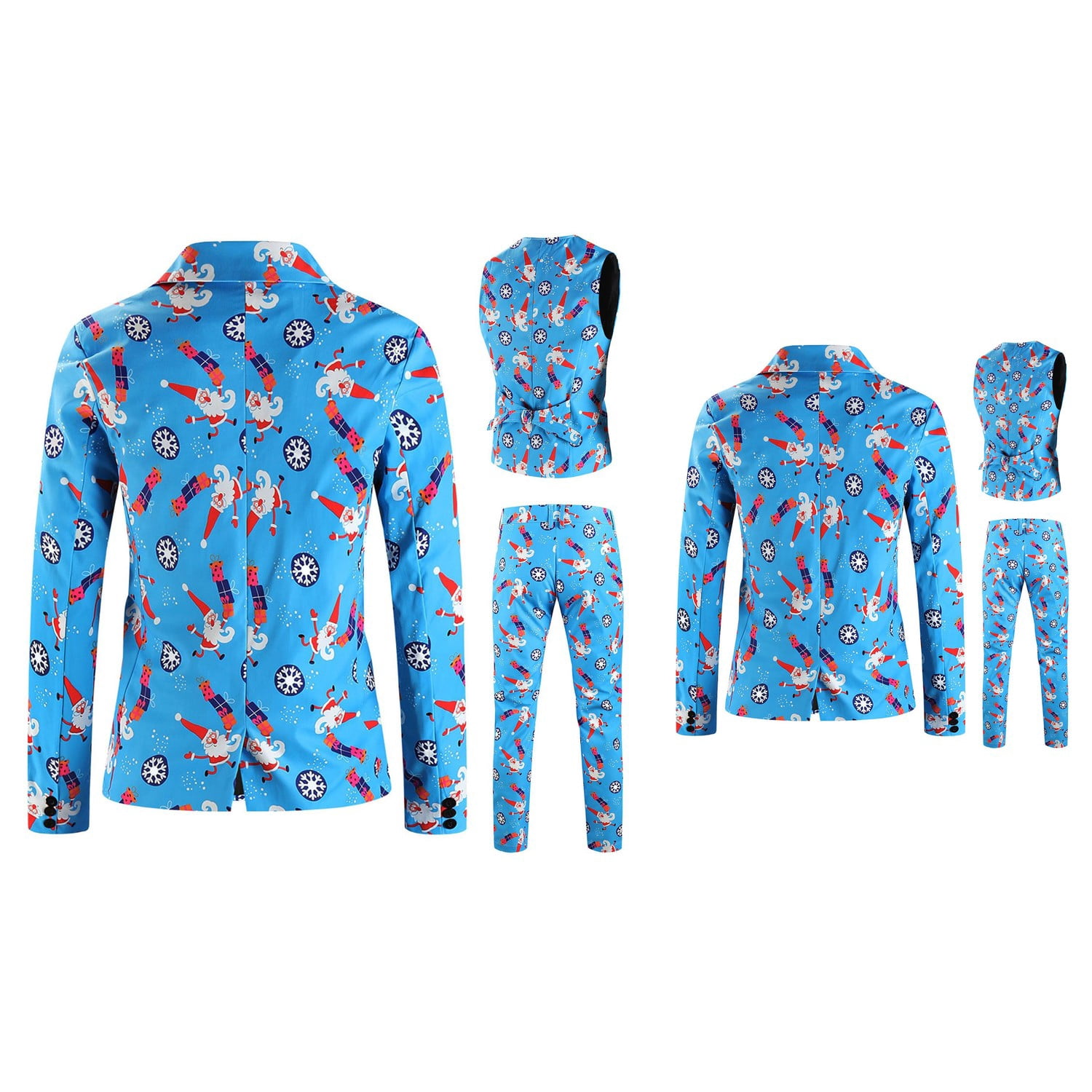 Men's Christmas & Halloween Digital 3D Printed Santa Suit Set Jacket ...