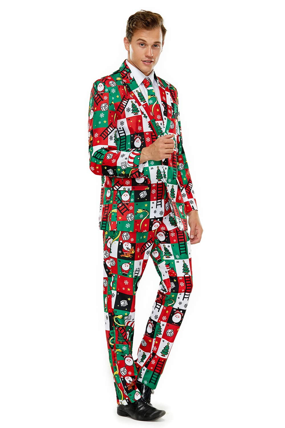 Men's Christmas Party Suit Funny Costume Novelty Xmas Jacket Trousers ...