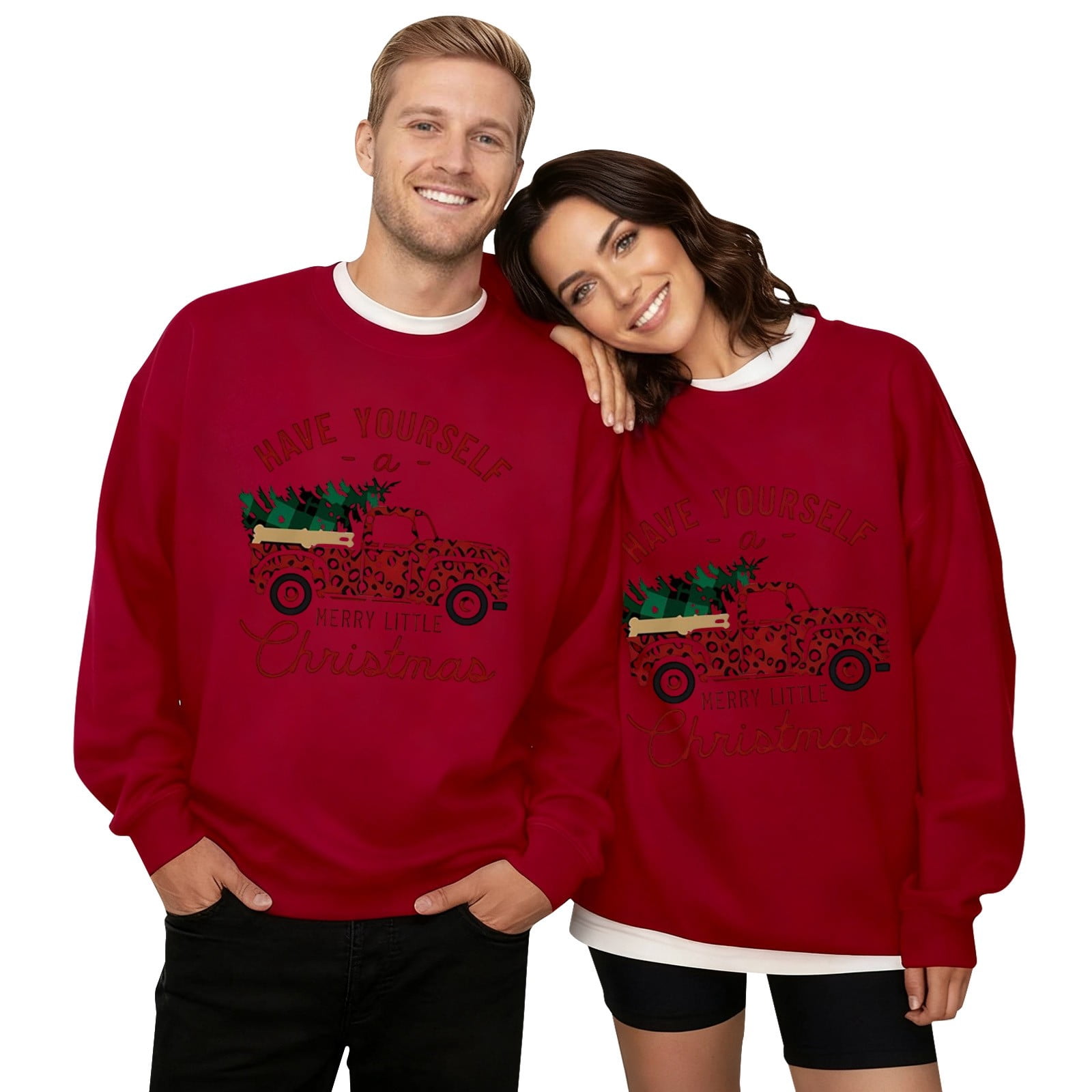 Men's Christmas Print Crewneck Sweatshirt Long Sleeve Pullover Shirt ...