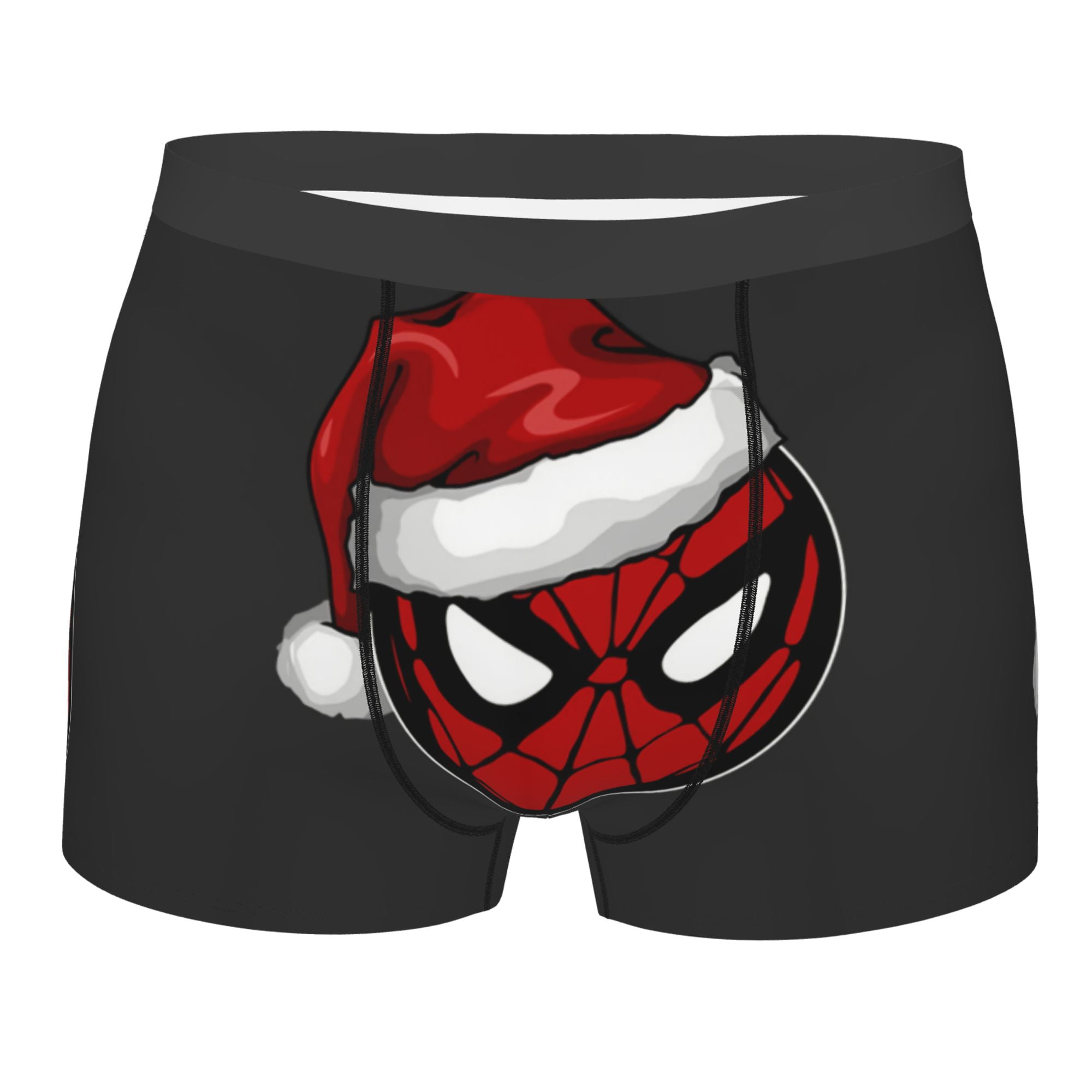 Men's Christmas Spider-Man Santa Hat Boxer Briefs Funny Boxer Shorts ...