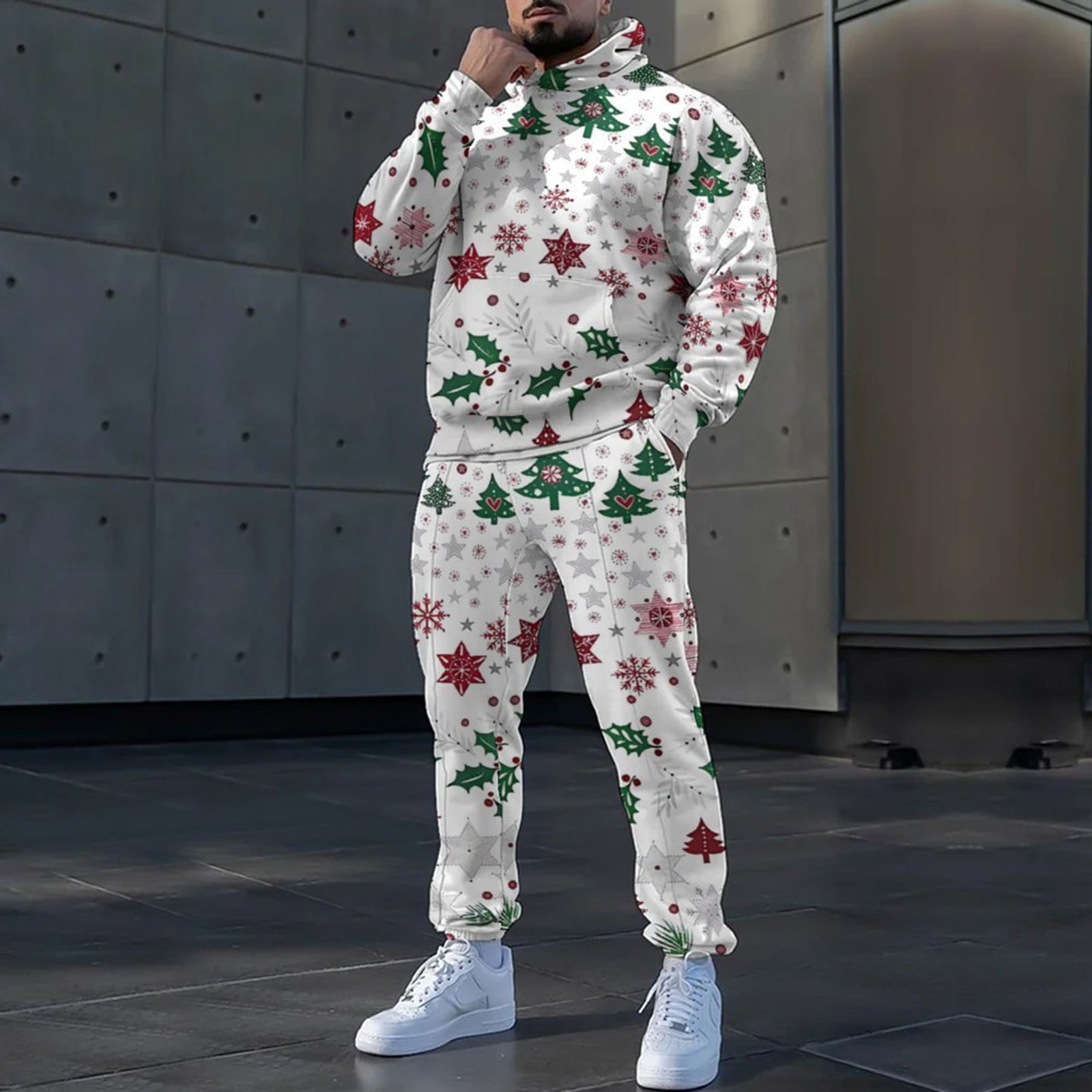 Men's Christmas Tracksuits 2 Piece Set Funny Xmas Graphic Loose Fit ...