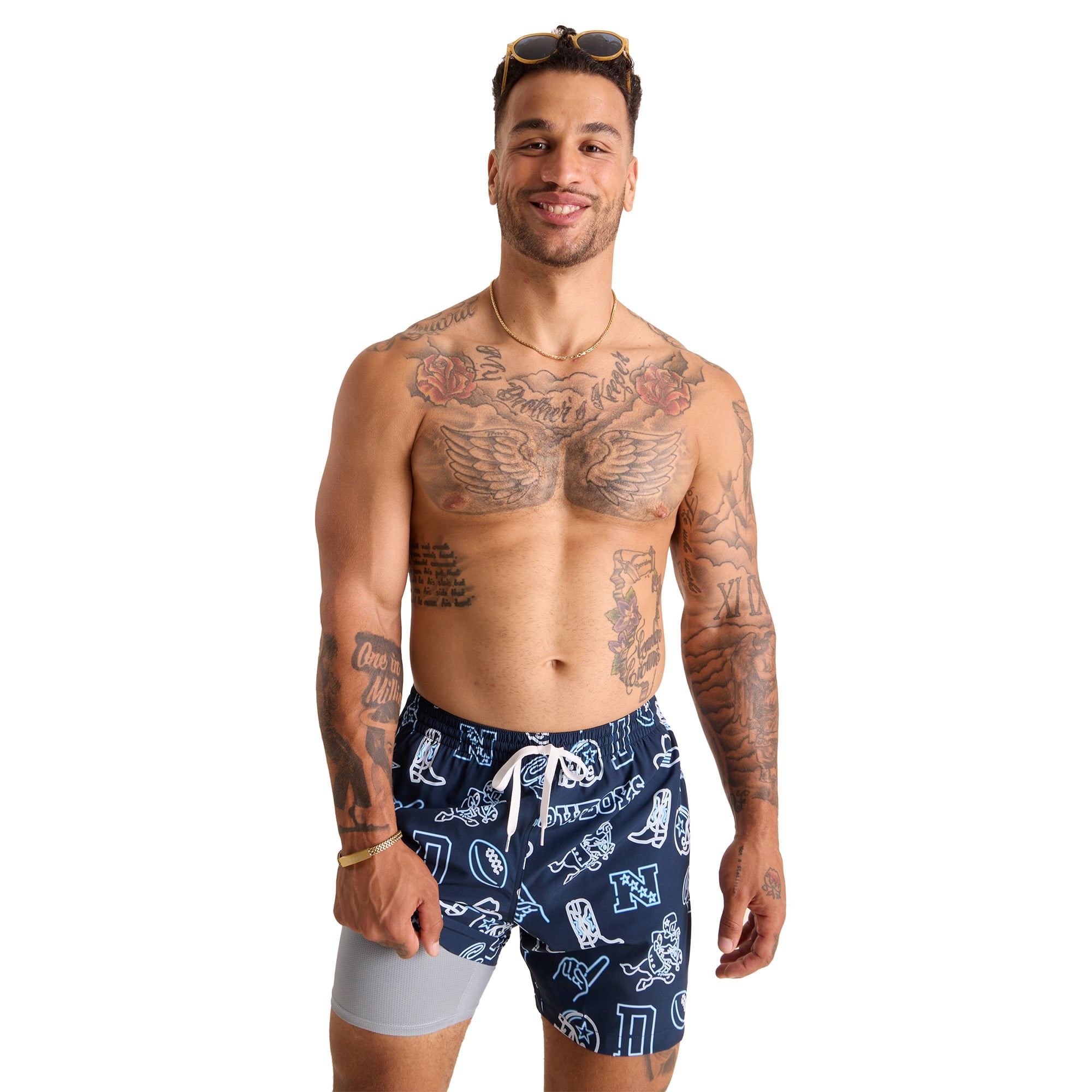 Men's Chubbies Navy Dallas Cowboys The Neon 5.5" Classic Lined Swim ...