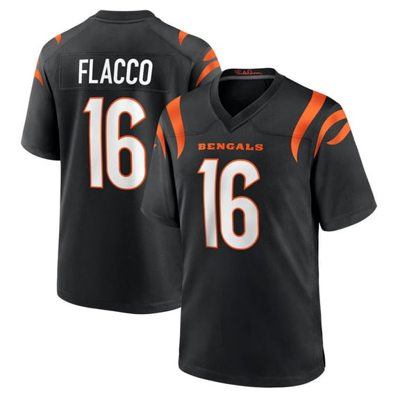 Men's Cincinnati Flacco 16 Black Sports Player Game Stitched Name ...