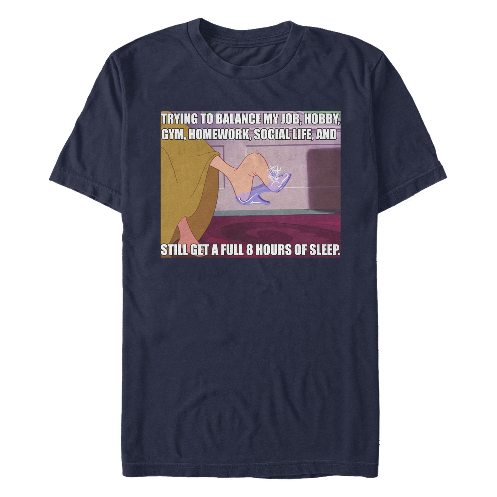 Men's Cinderella Glass Slipper Balance Meme Graphic T-Shirt - Walmart.com
